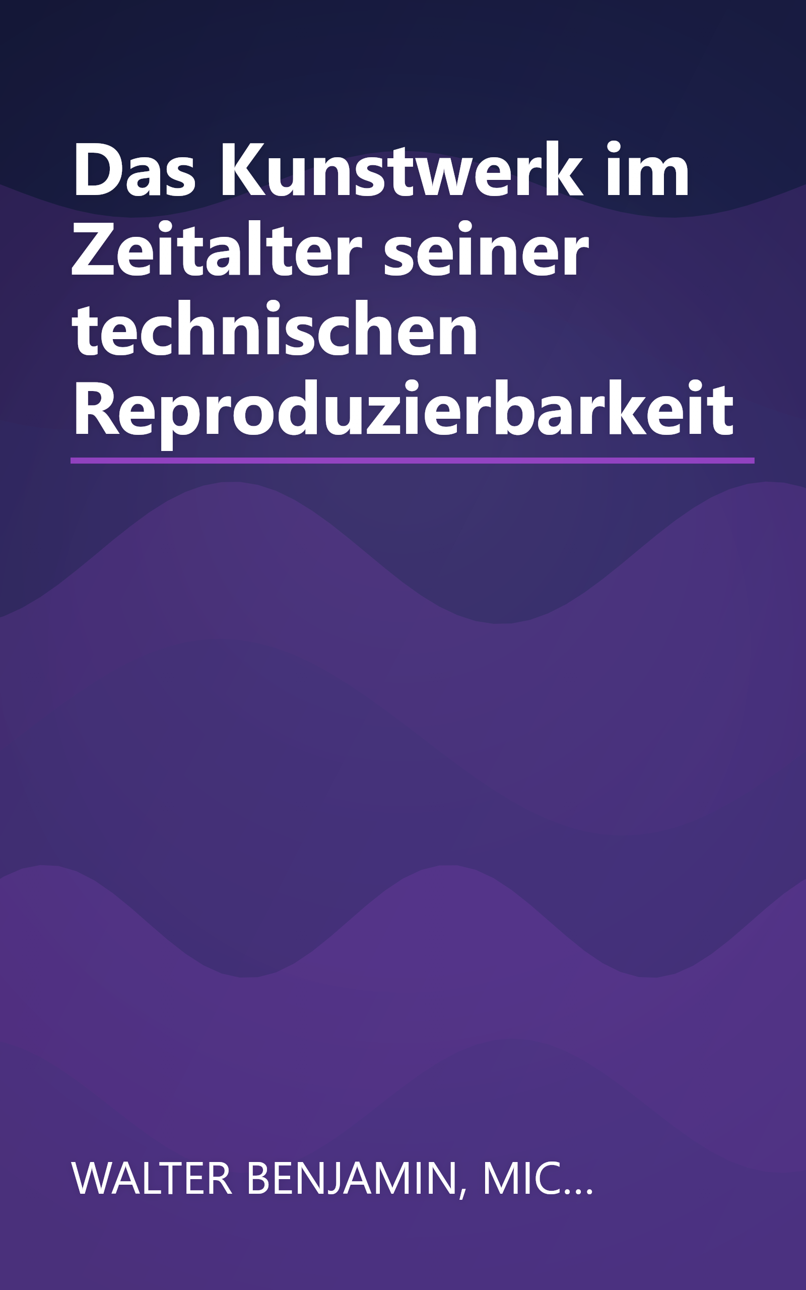 Das Kunstwerk im Zeitalter seiner technischen Reproduzierbarkeit book cover