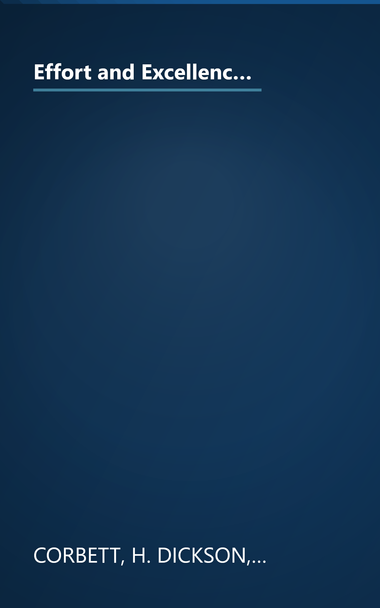 Effort and Excellence in Urban Classrooms: Expectingand GettingSuccess With All Students (Critical Issues in Educational Leadership Series) book cover