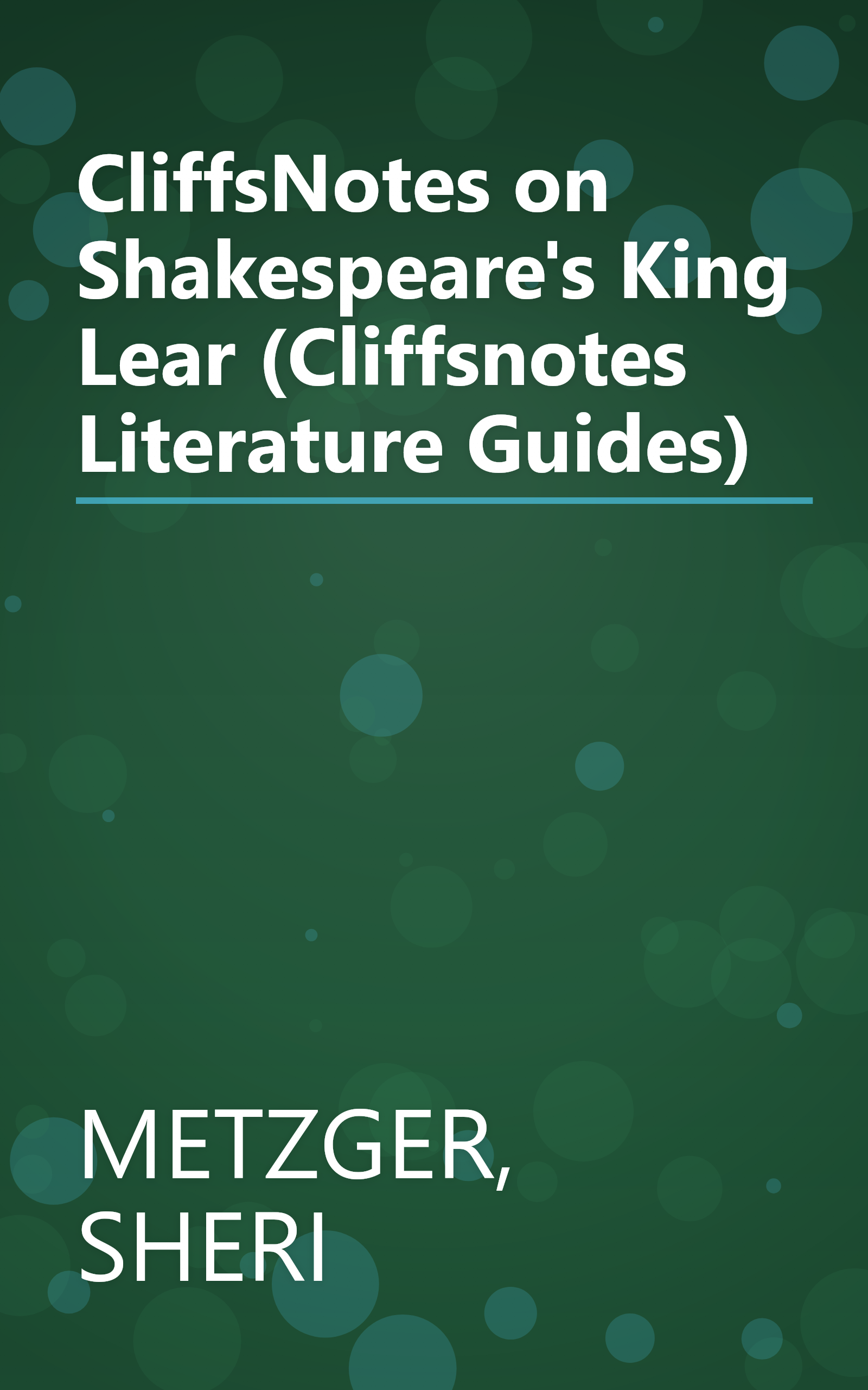 CliffsNotes on Shakespeare's King Lear (Cliffsnotes Literature Guides) book cover