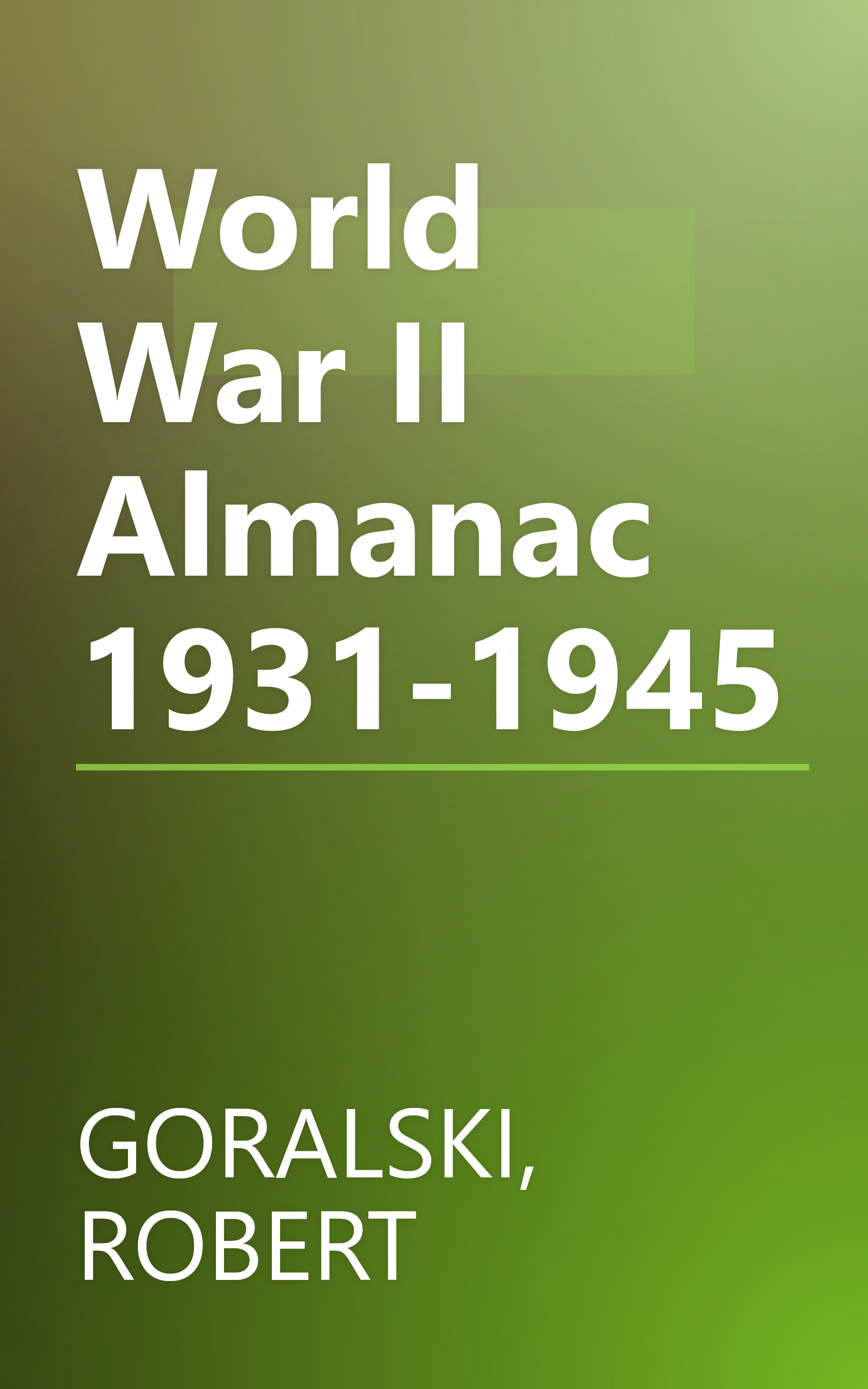 World War II Almanac 1931-1945 book cover