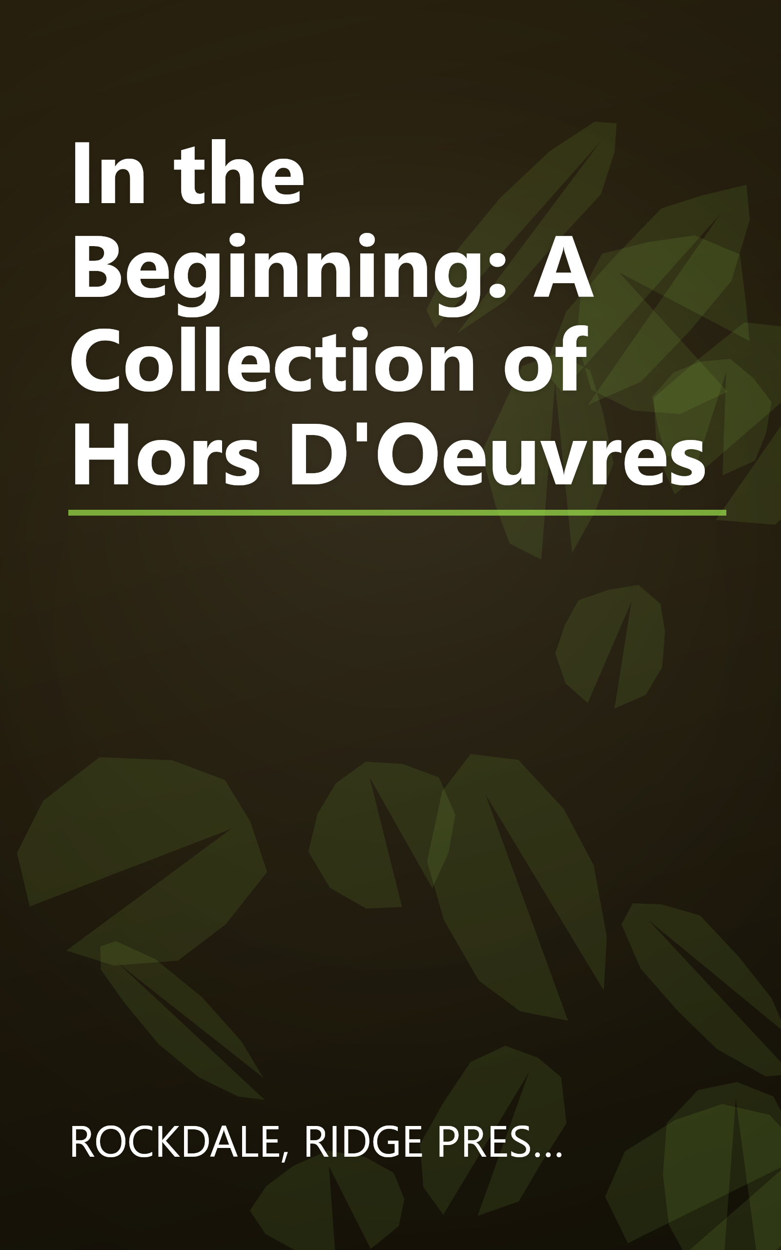 In the Beginning: A Collection of Hors D'Oeuvres book cover