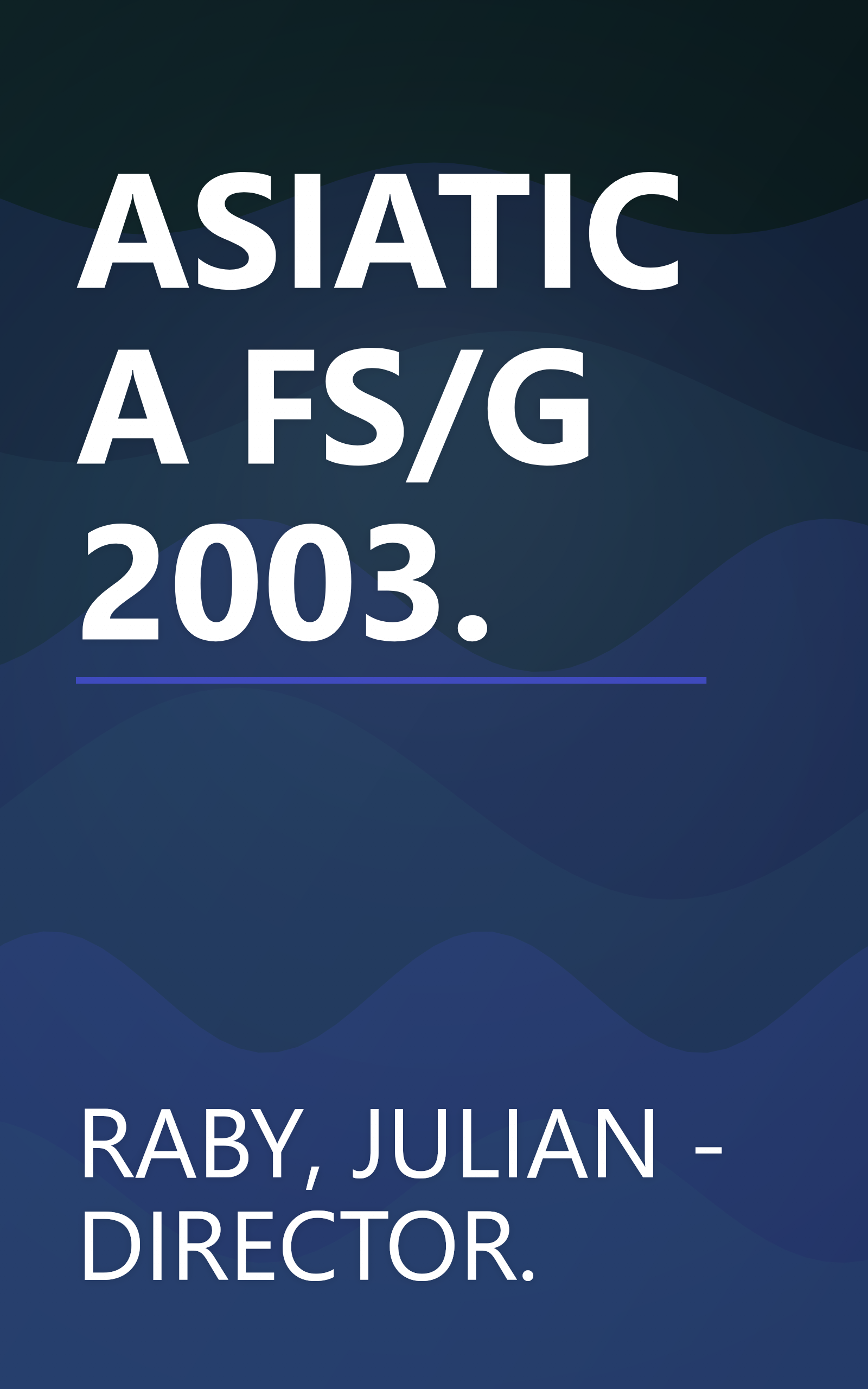 ASIATICA FS/G 2003. book cover