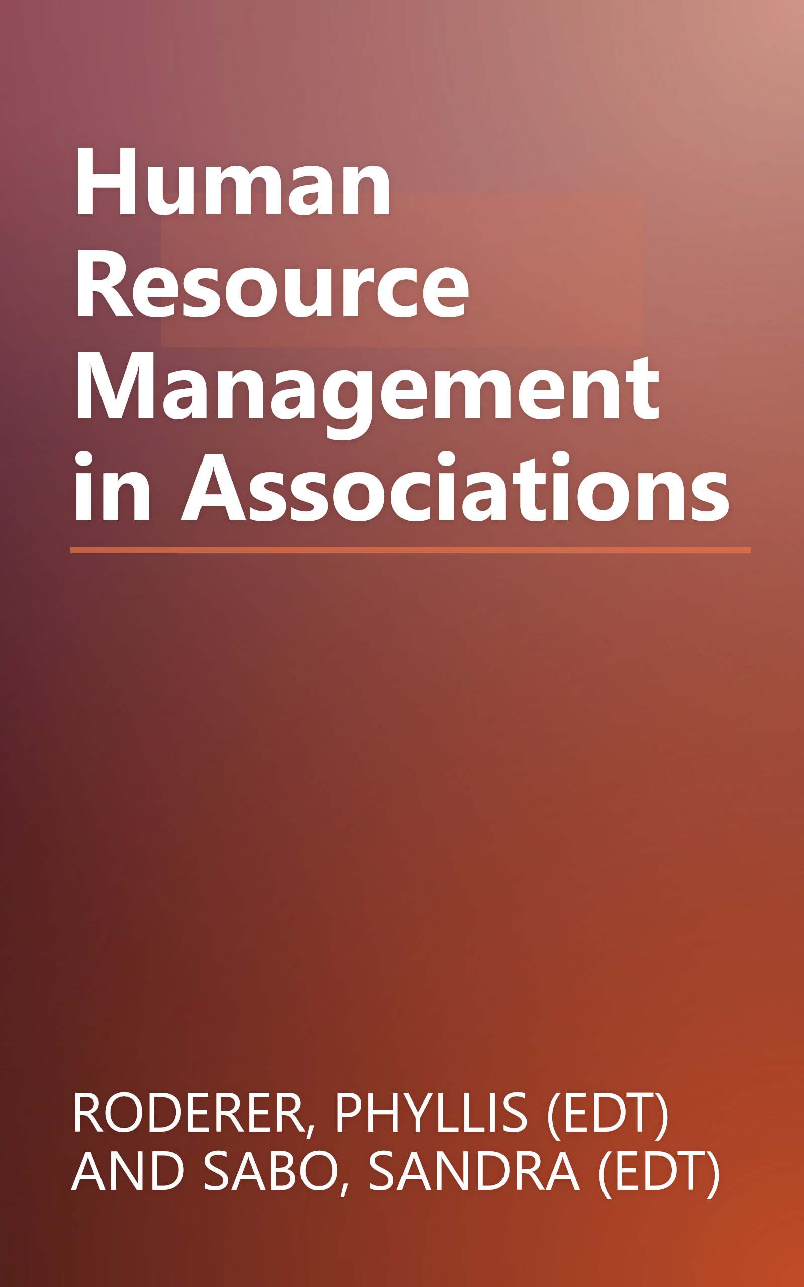 Human Resource Management in Associations book cover
