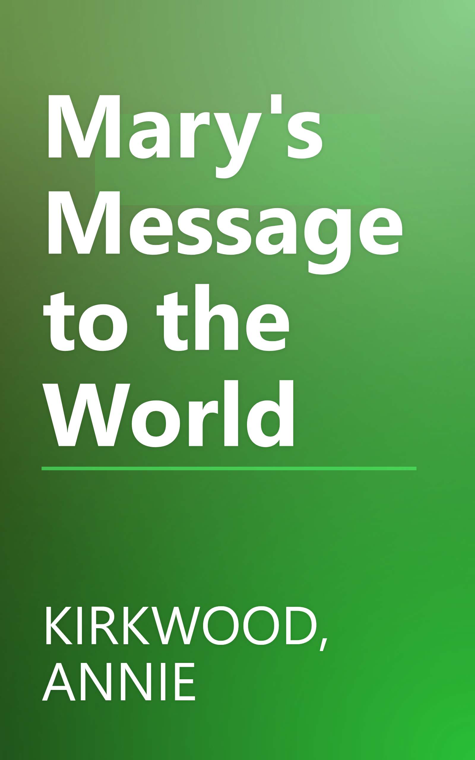 Mary's Message to the World book cover