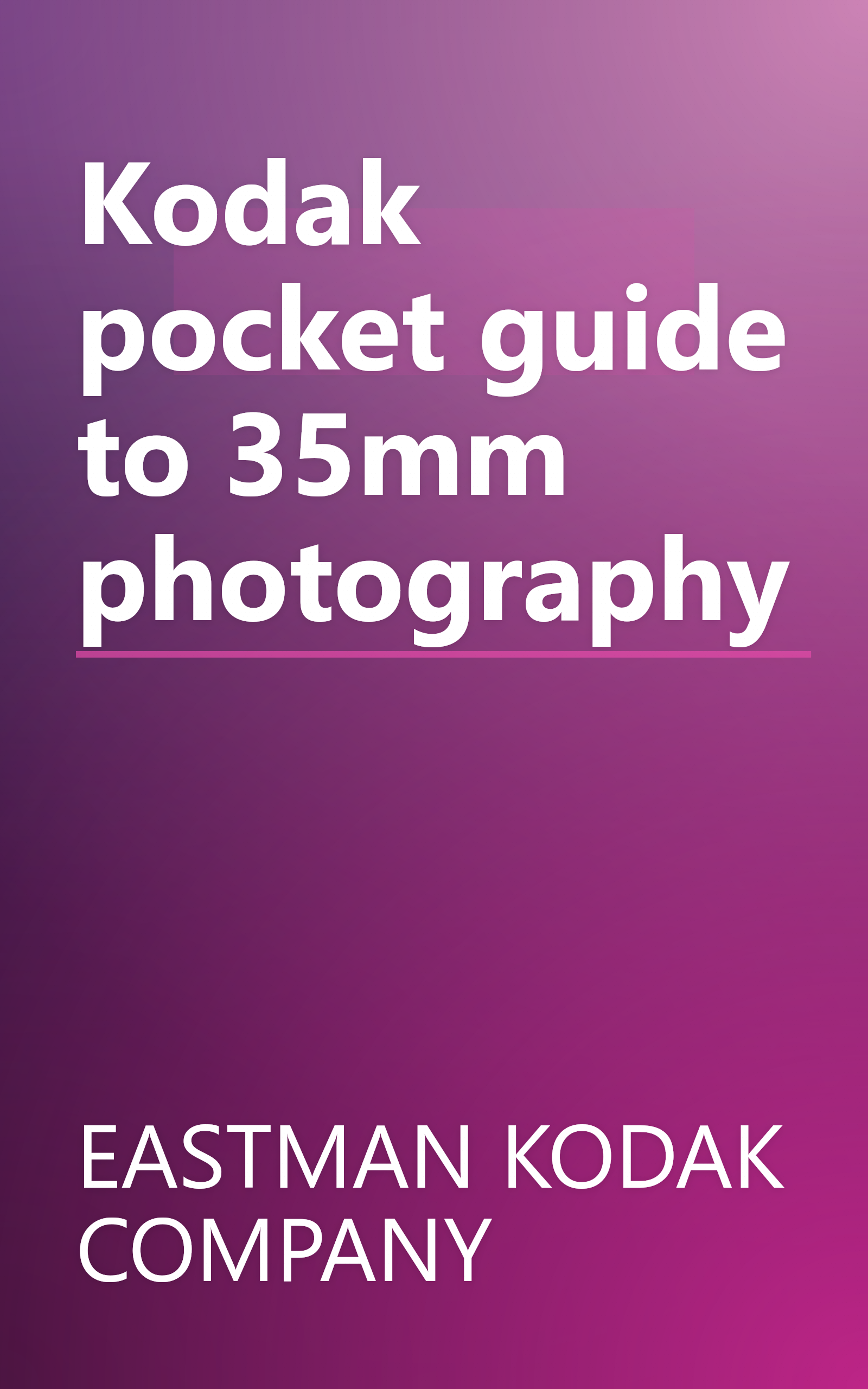 Kodak pocket guide to 35mm photography book cover
