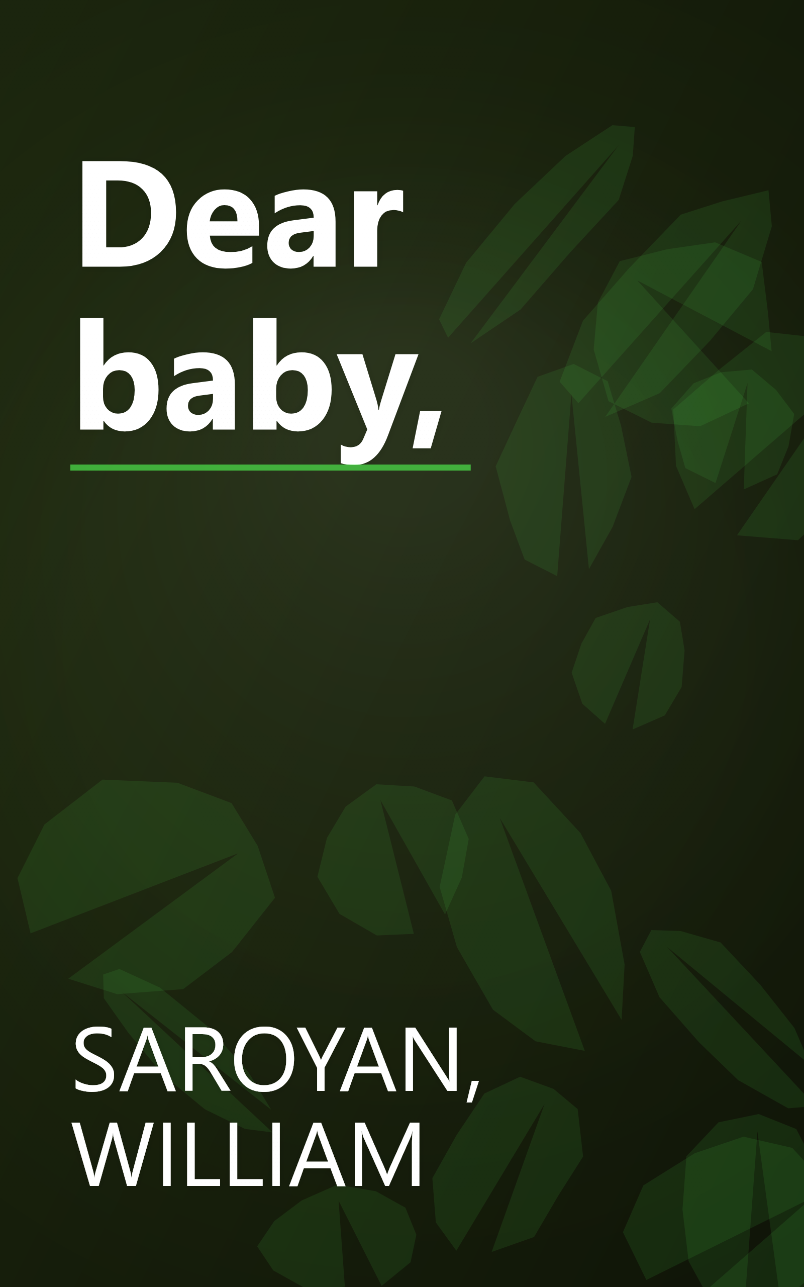 Dear baby, book cover