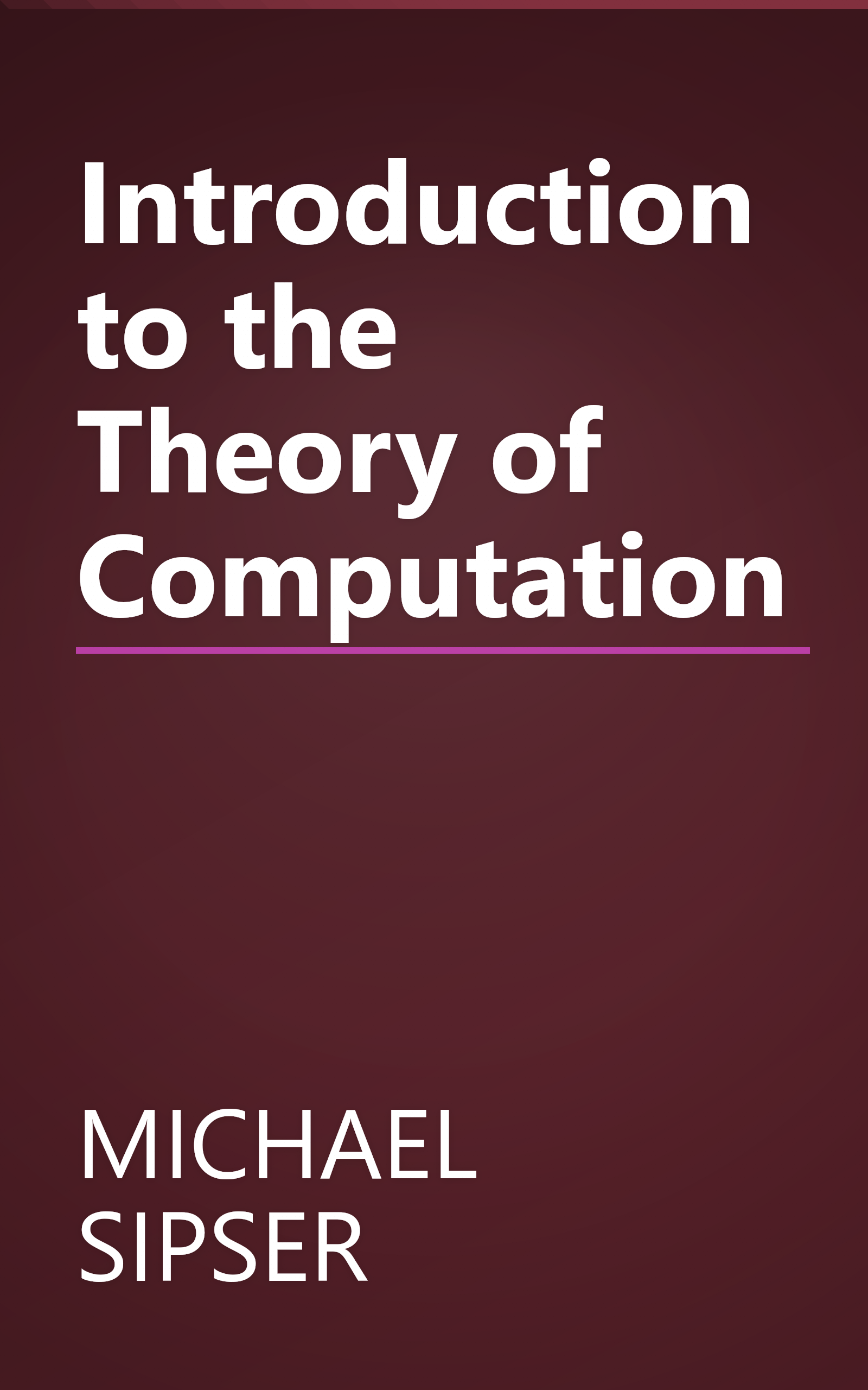 Introduction to the Theory of Computation book cover