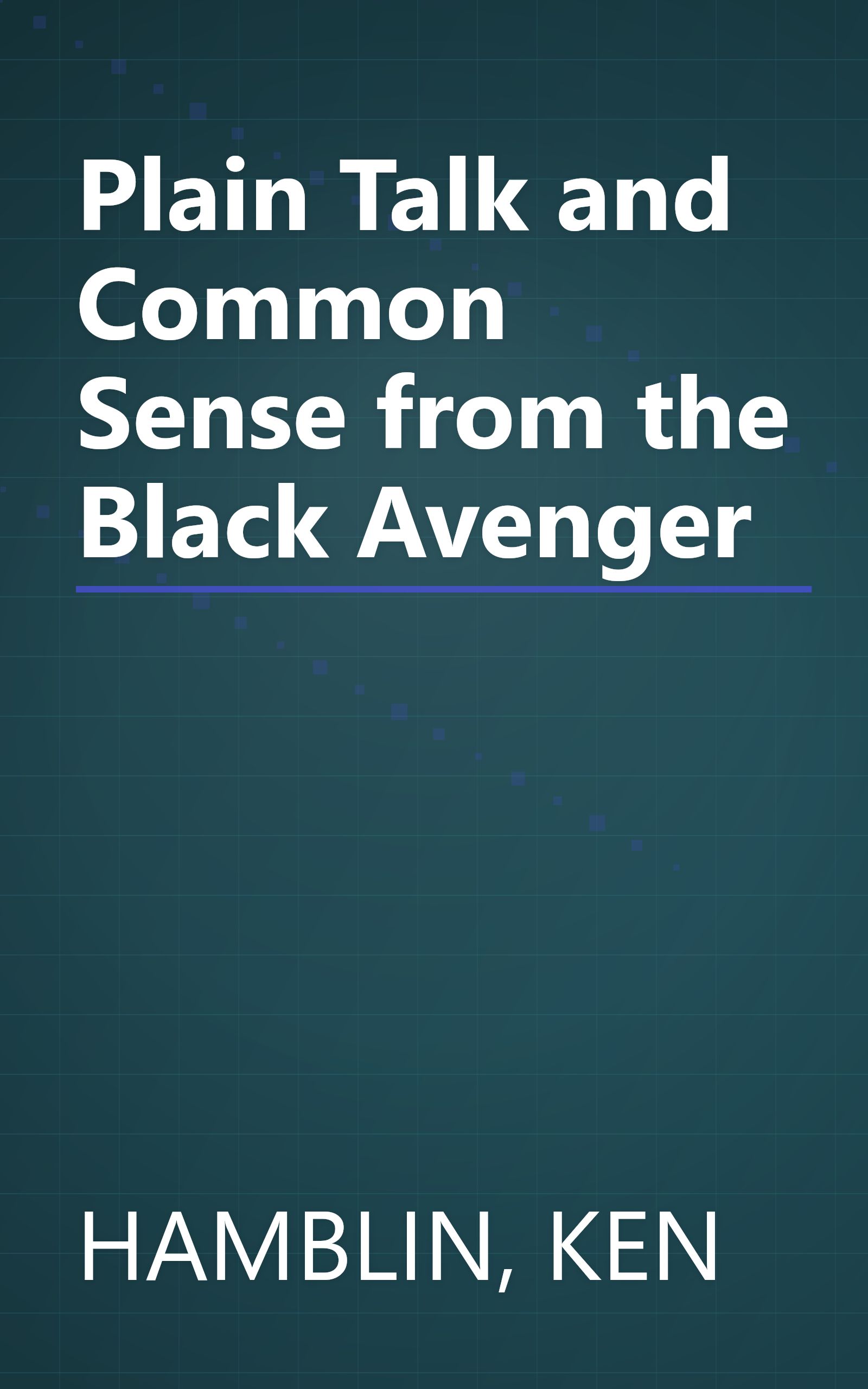 Plain Talk and Common Sense from the Black Avenger book cover