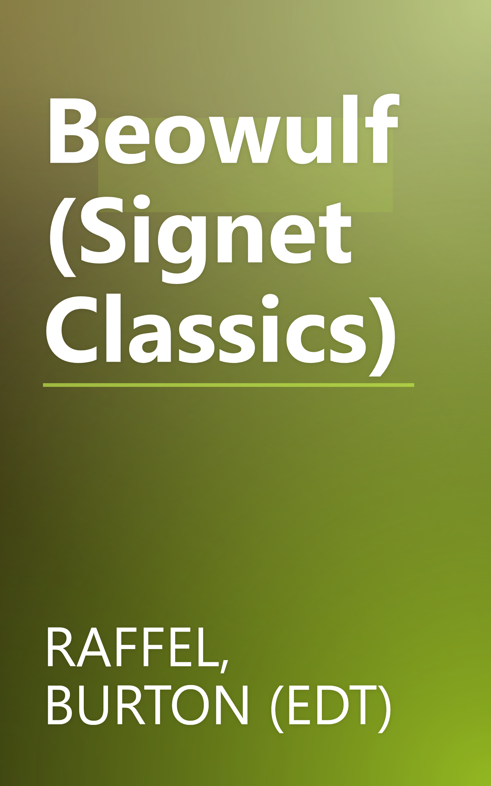 Beowulf (Signet Classics) book cover