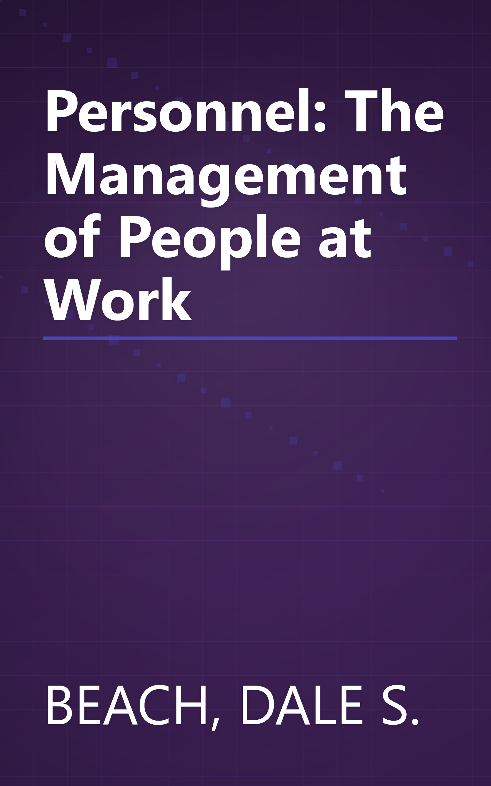 Personnel: The Management of People at Work book cover