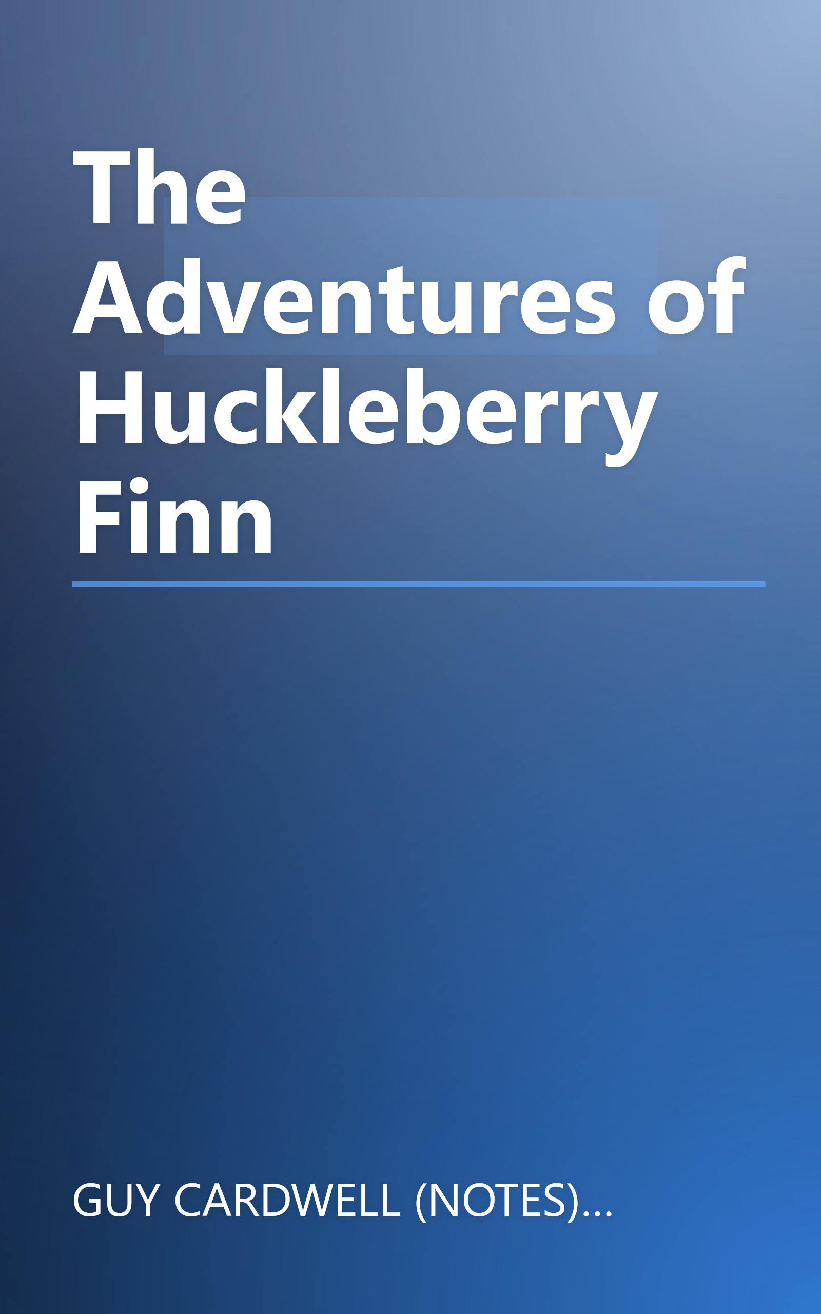 The Adventures of Huckleberry Finn book cover