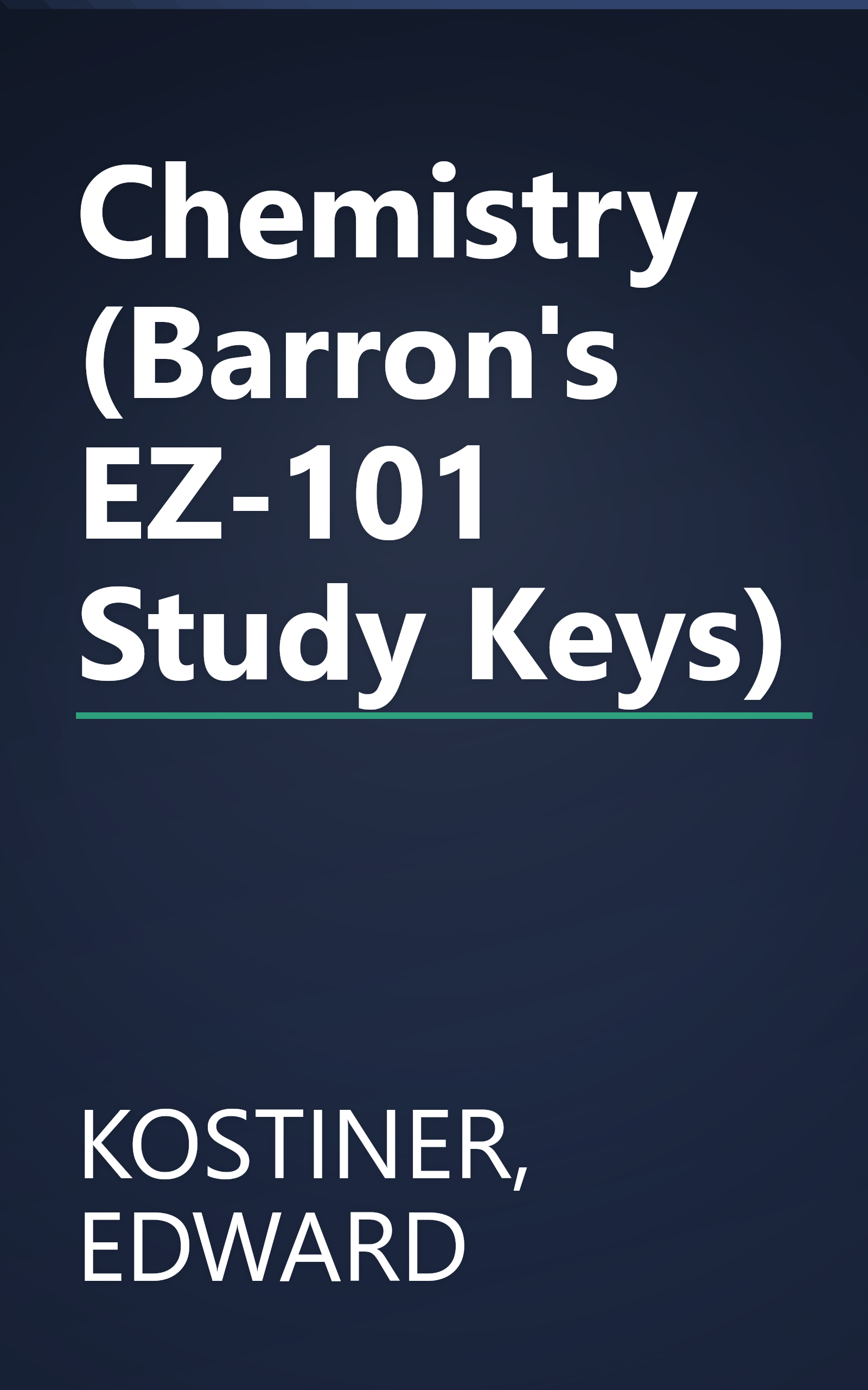 Chemistry (Barron's EZ-101 Study Keys) book cover