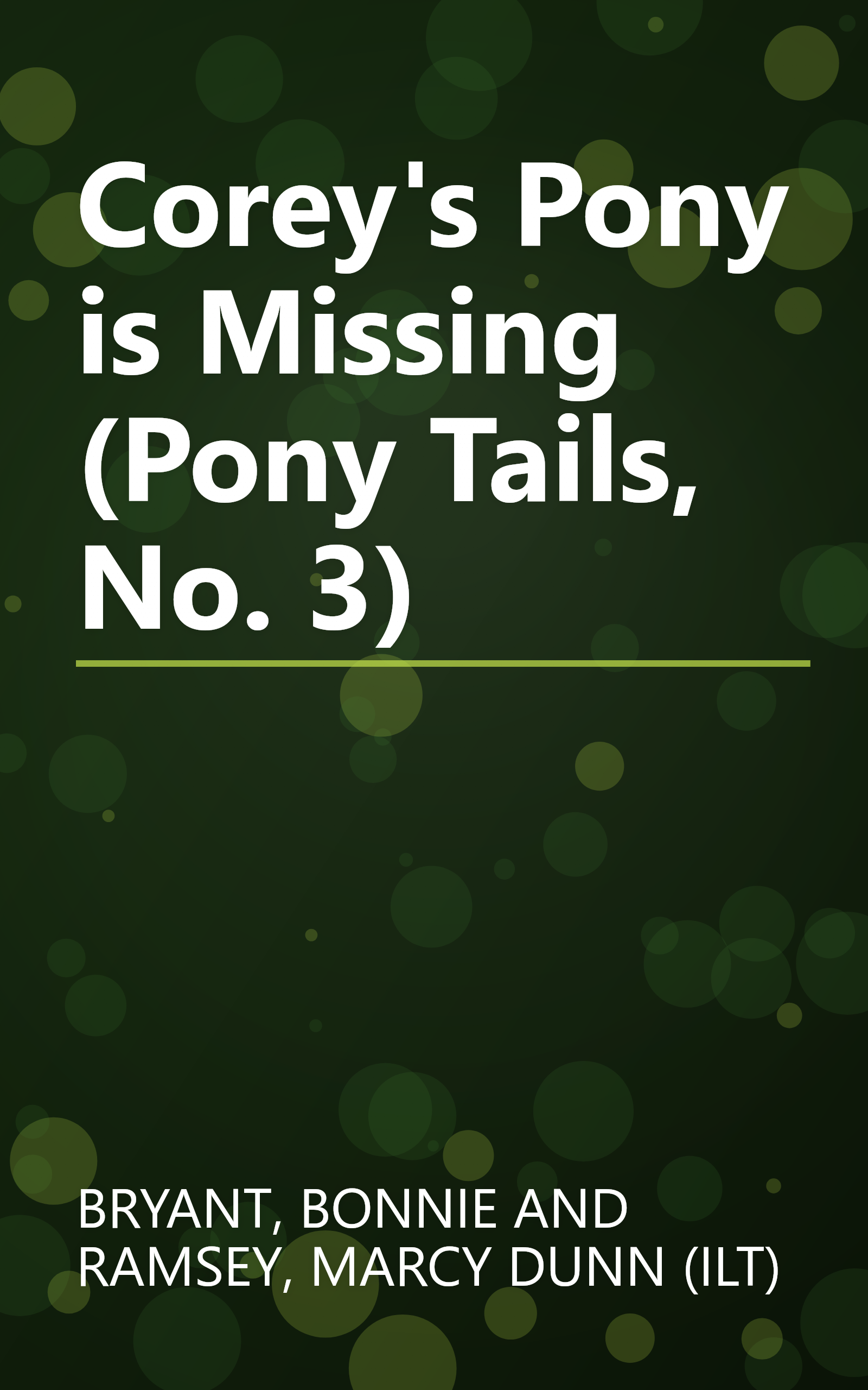 Corey's Pony is Missing (Pony Tails, No. 3) book cover