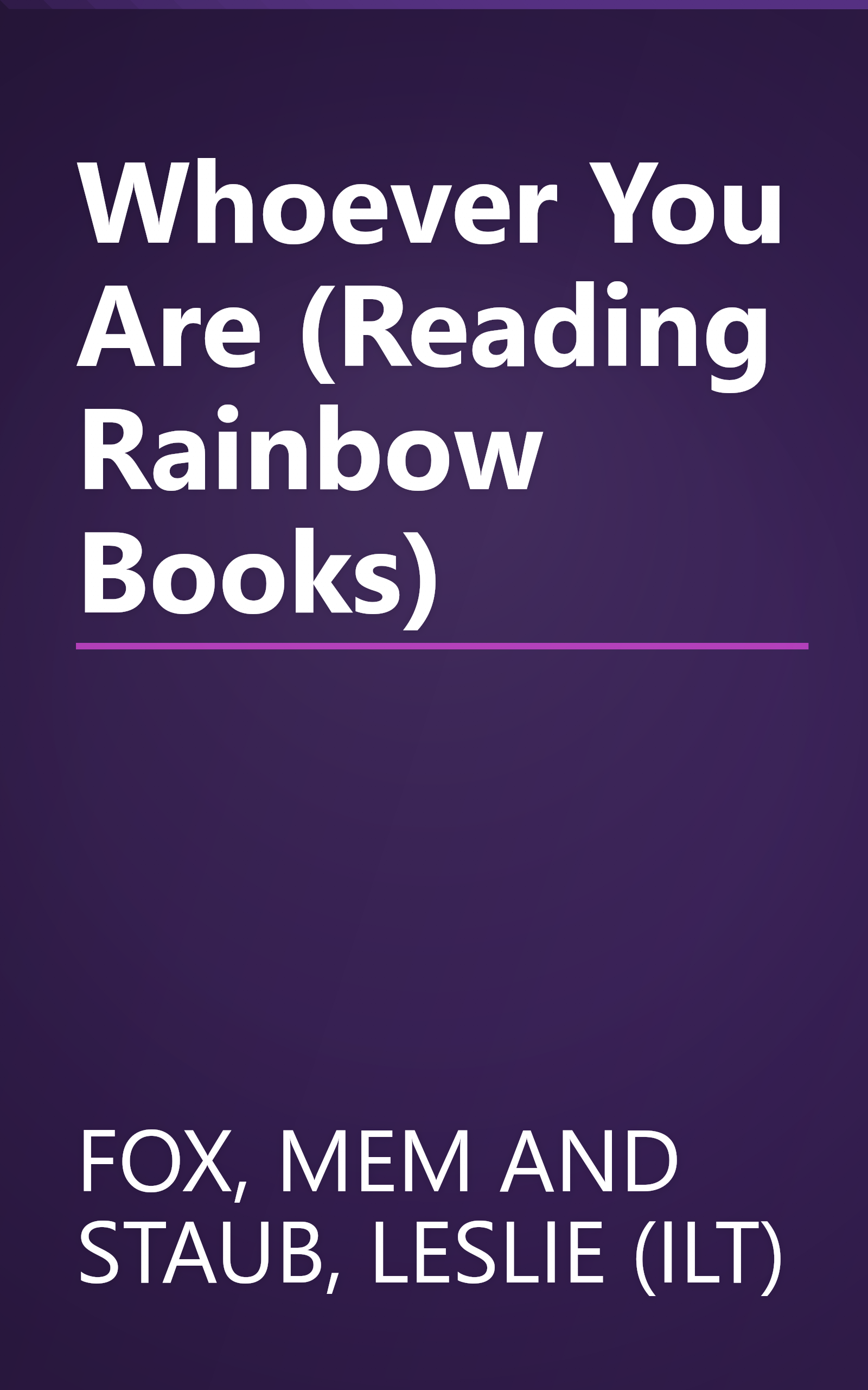 Whoever You Are (Reading Rainbow Books) book cover