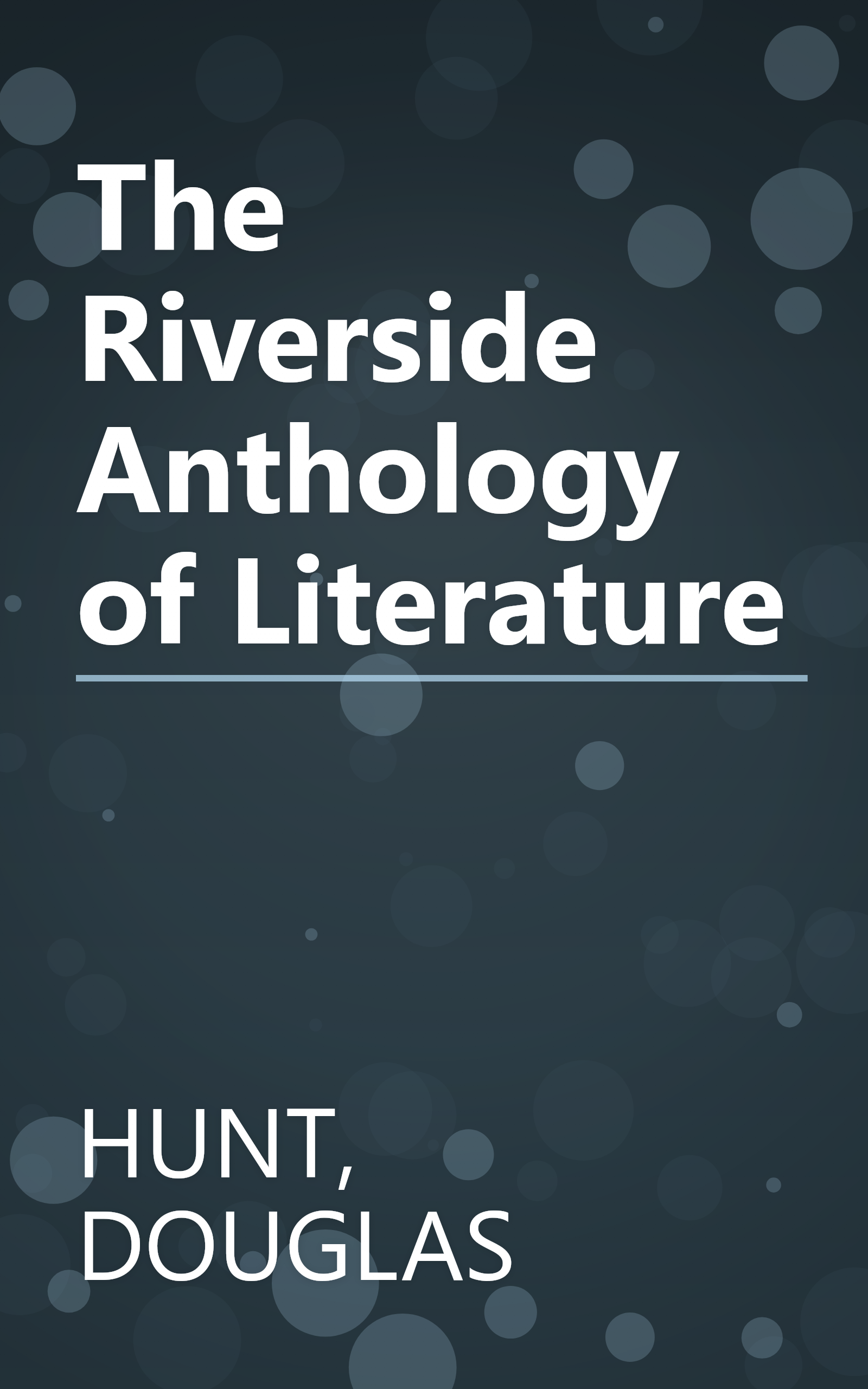 The Riverside Anthology of Literature book cover