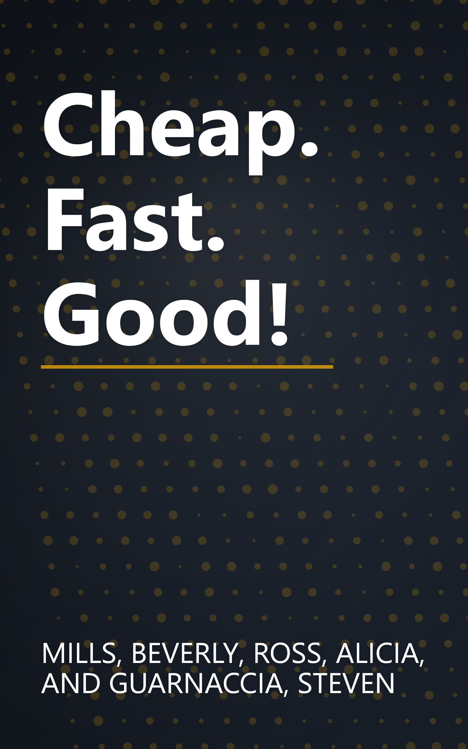 Cheap. Fast. Good! book cover