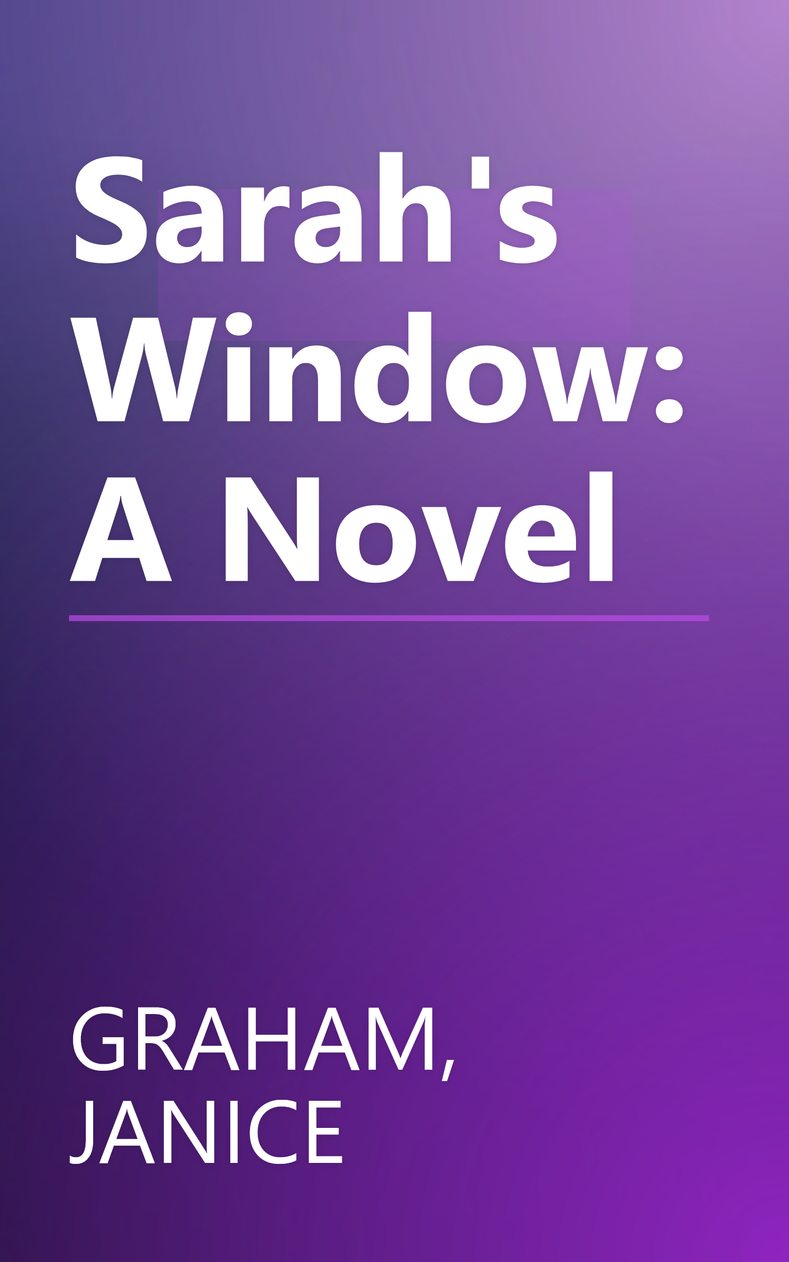 Sarah's Window: A Novel book cover