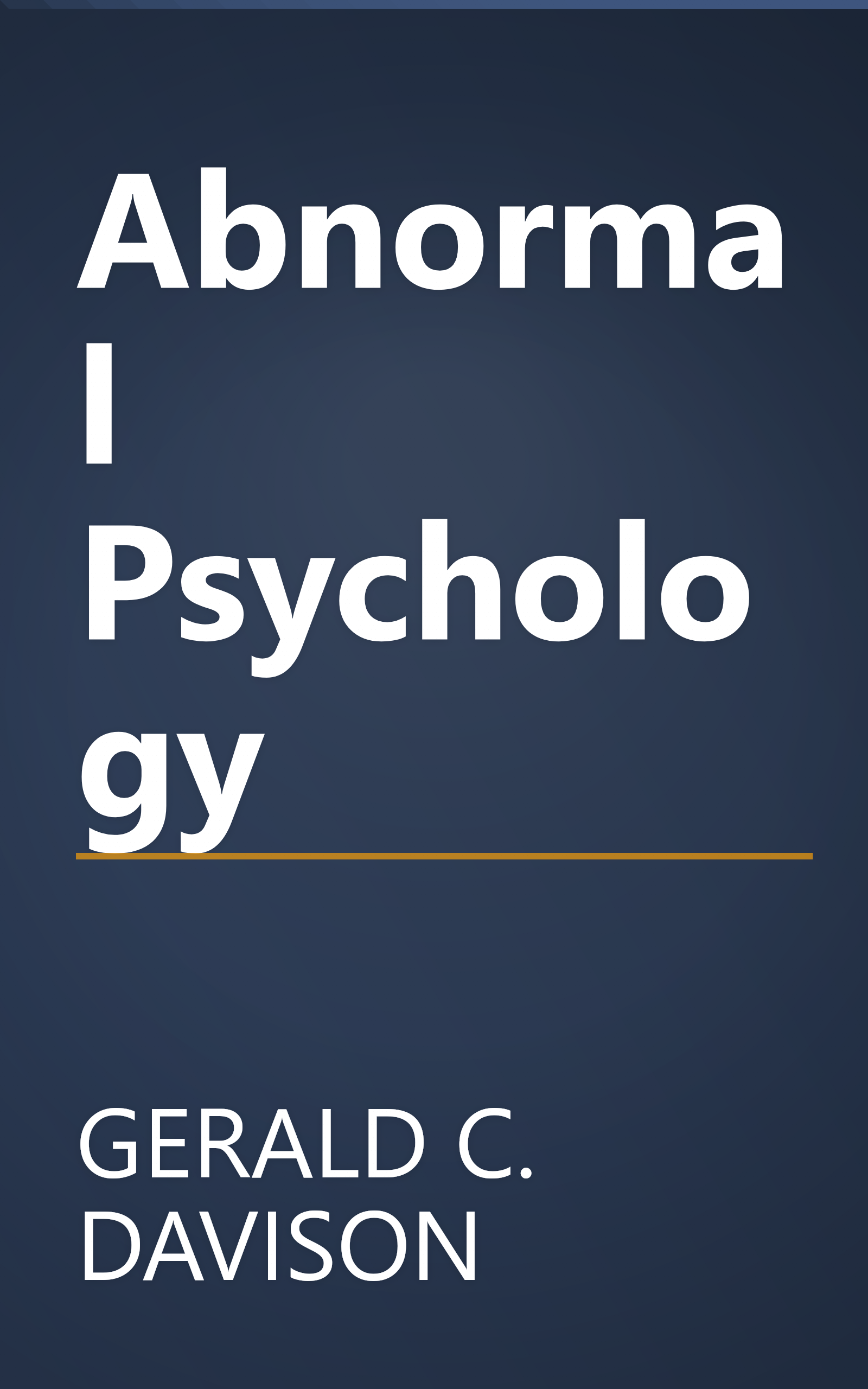 Abnormal Psychology book cover