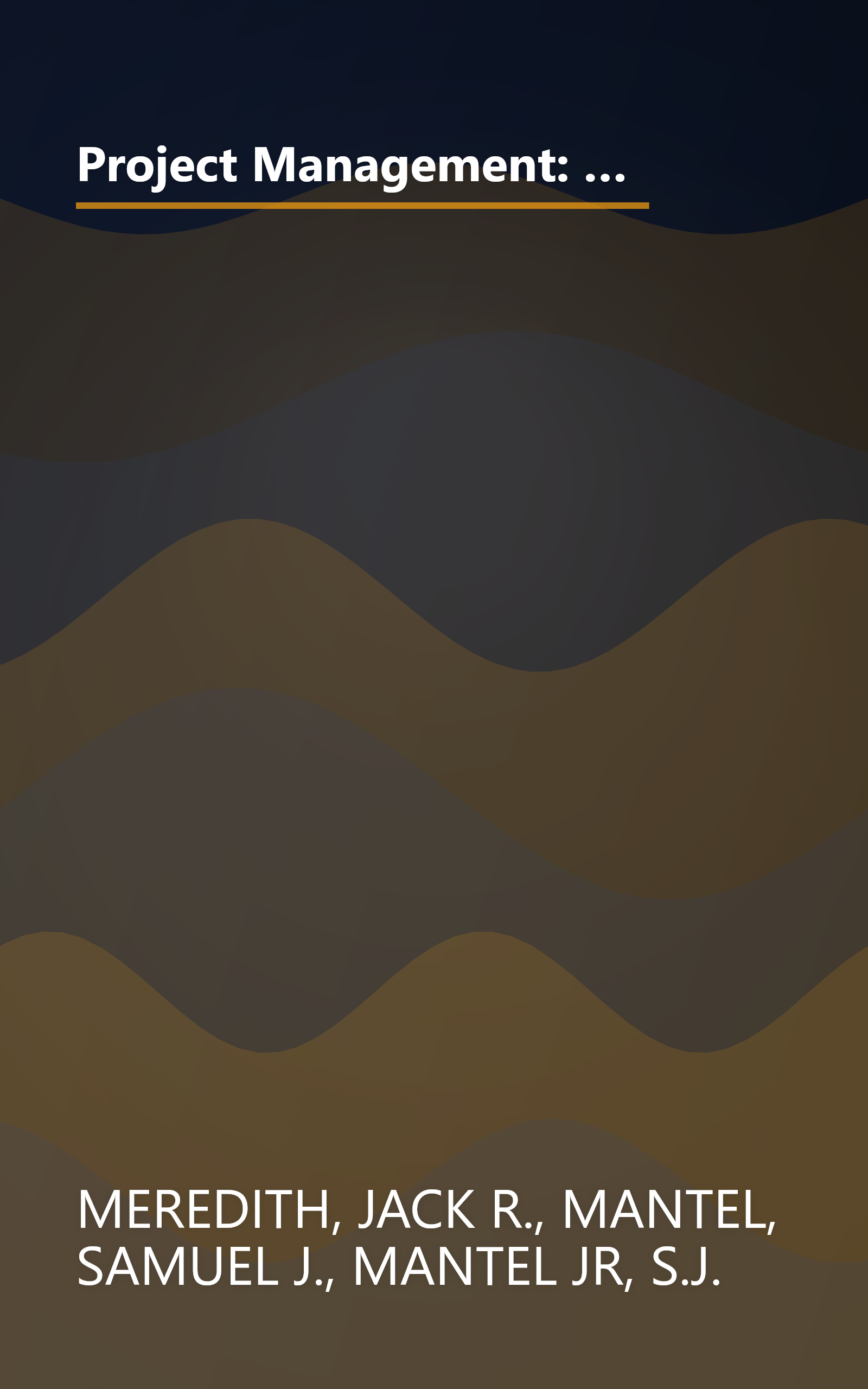 Project Management: A Managerial Approach (Wiley Series in Production/Operations Management) book cover