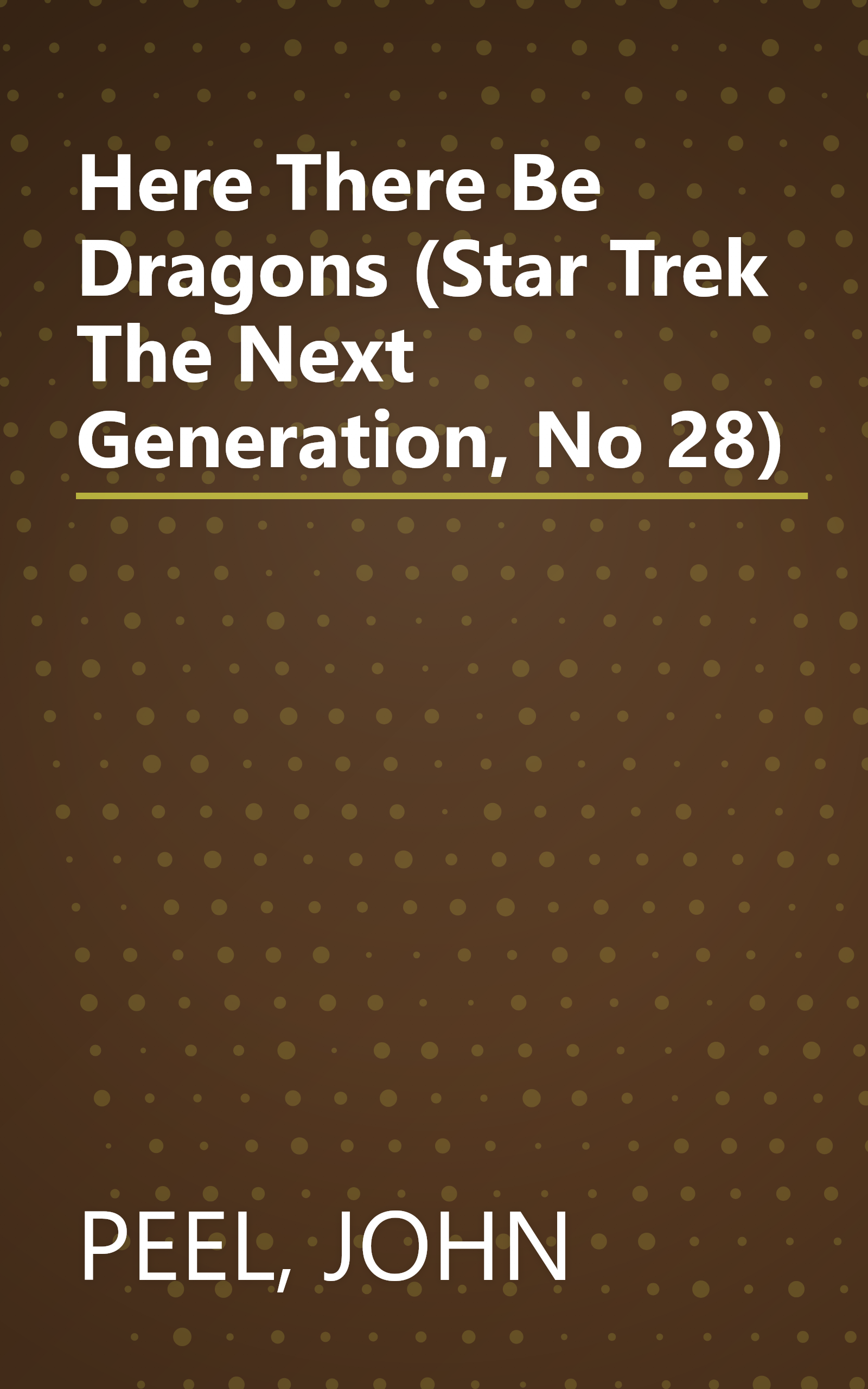 Here There Be Dragons (Star Trek The Next Generation, No 28) book cover