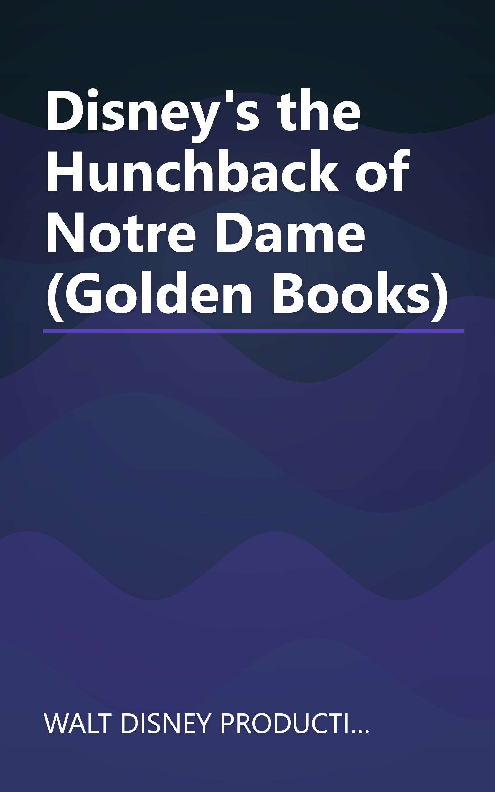 Disney's the Hunchback of Notre Dame (Golden Books) book cover