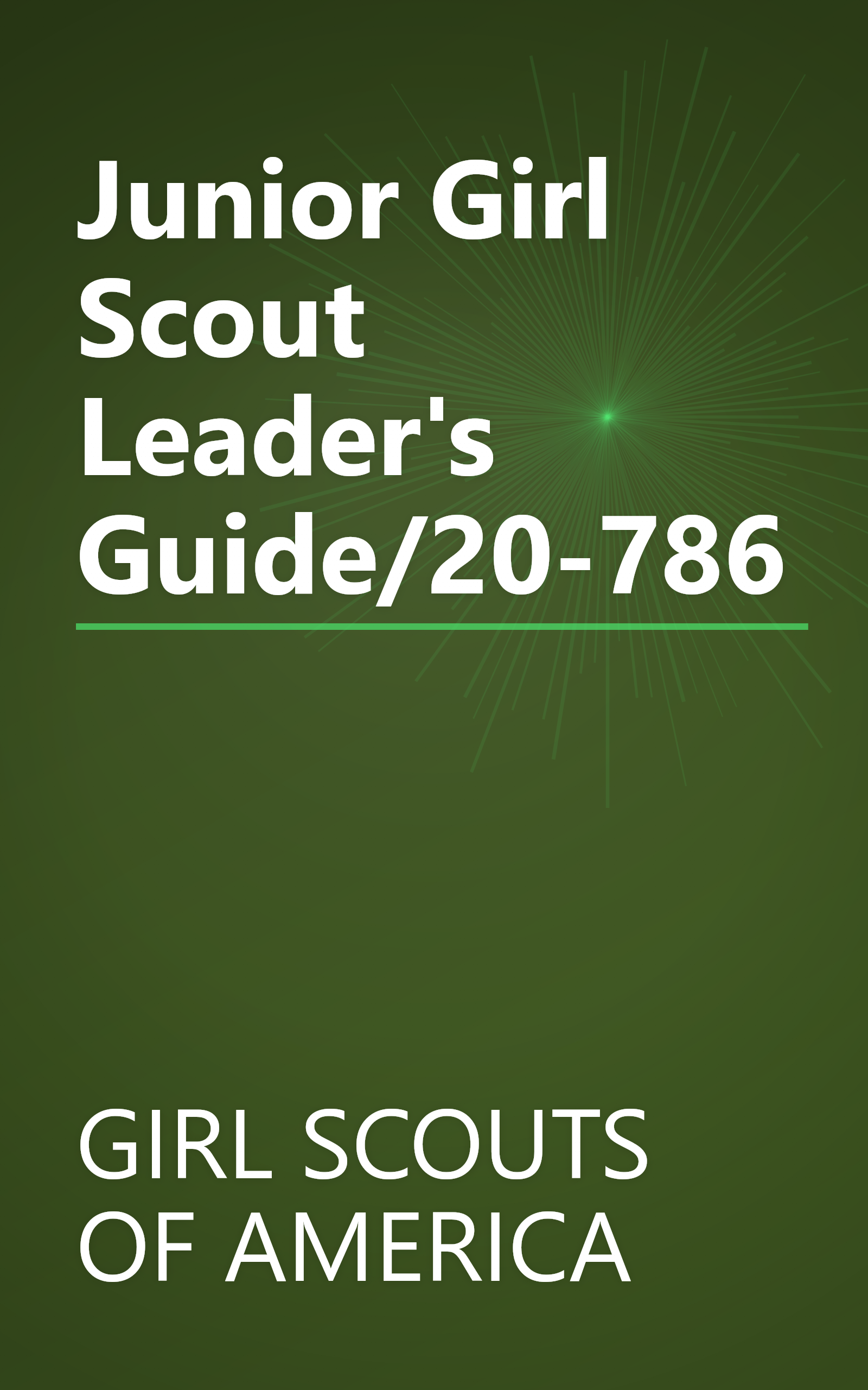 Junior Girl Scout Leader's Guide/20-786 book cover