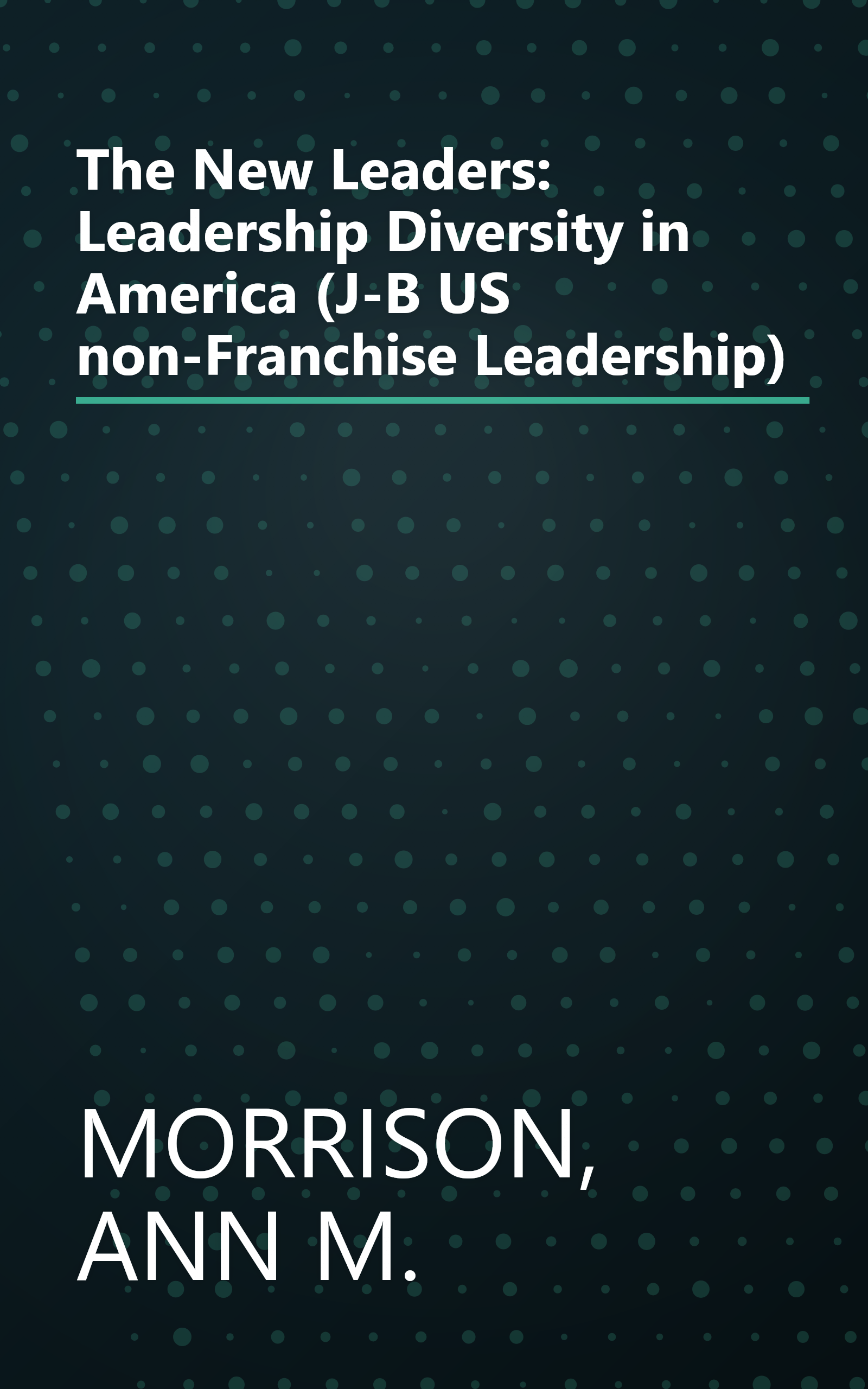 The New Leaders: Leadership Diversity in America (J-B US non-Franchise Leadership) book cover