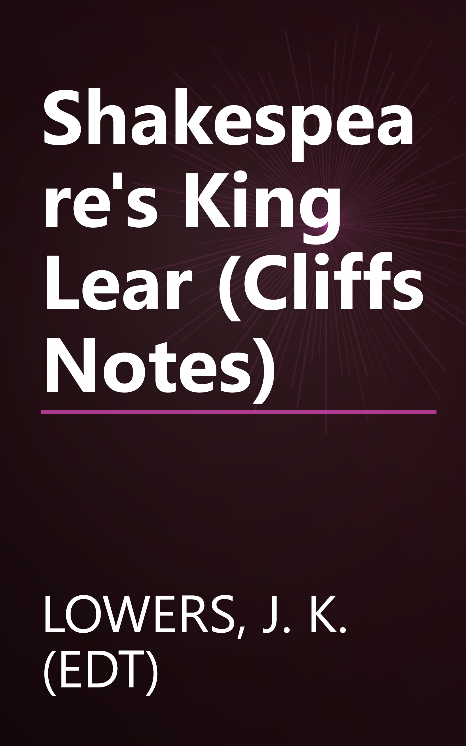 Shakespeare's King Lear (Cliffs Notes) book cover