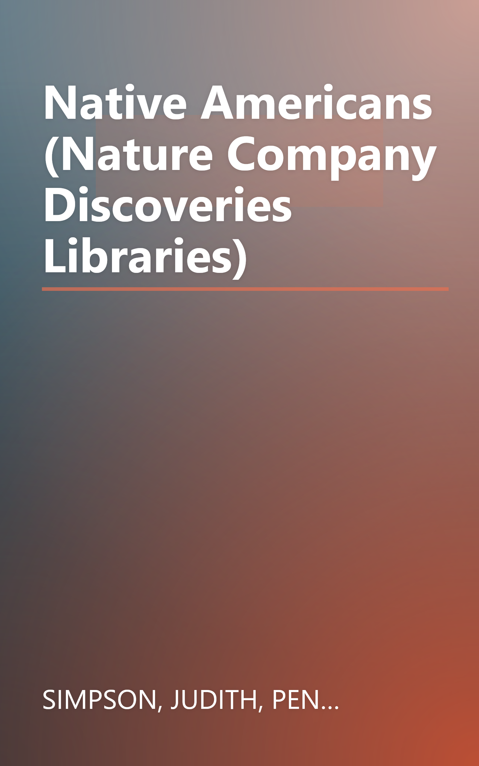 Native Americans (Nature Company Discoveries Libraries) book cover