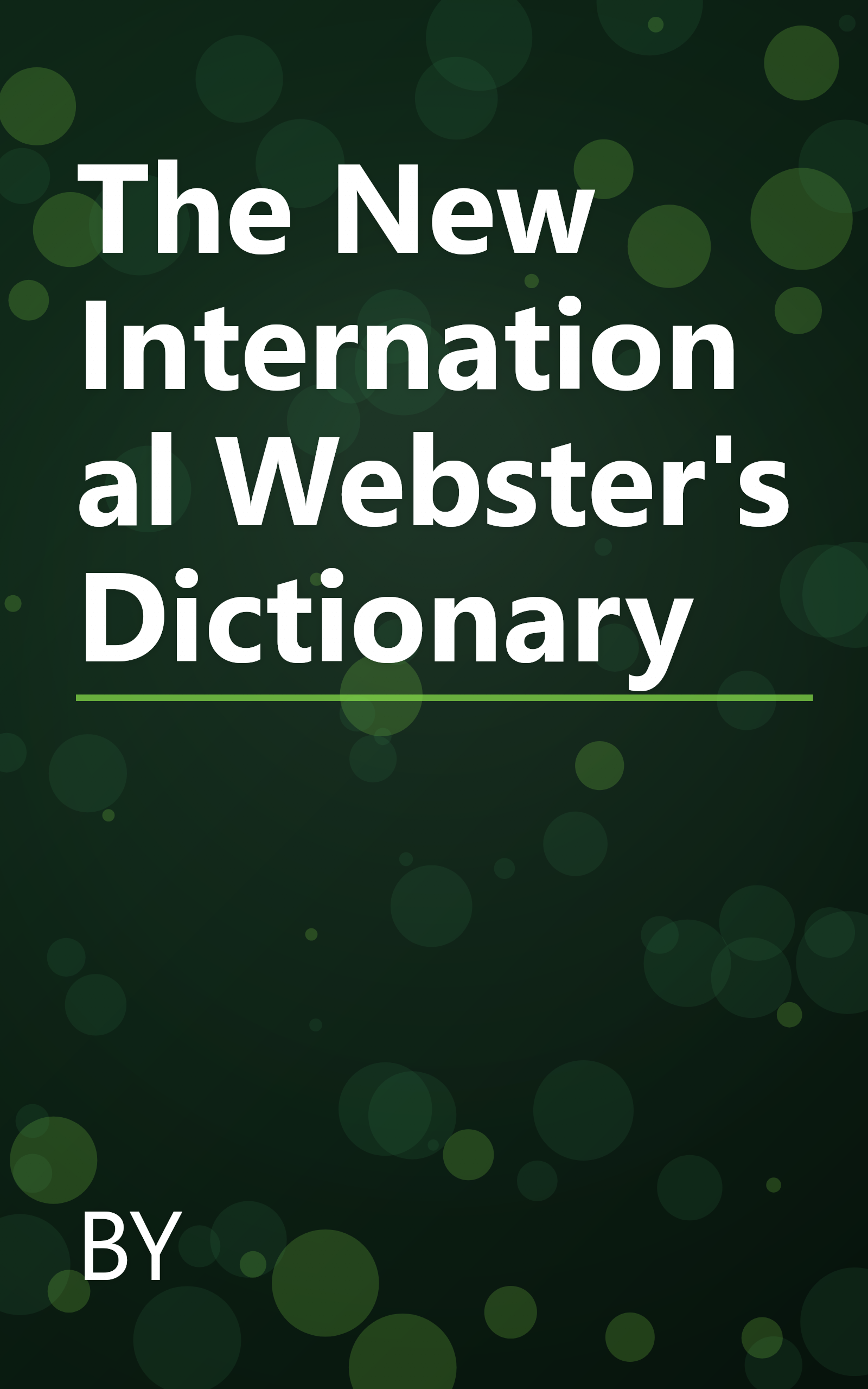 The New International Webster's Dictionary book cover