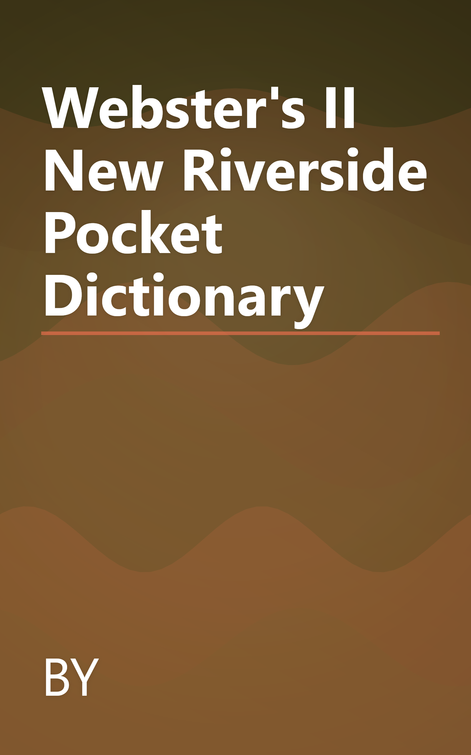 Webster's II New Riverside Pocket Dictionary book cover