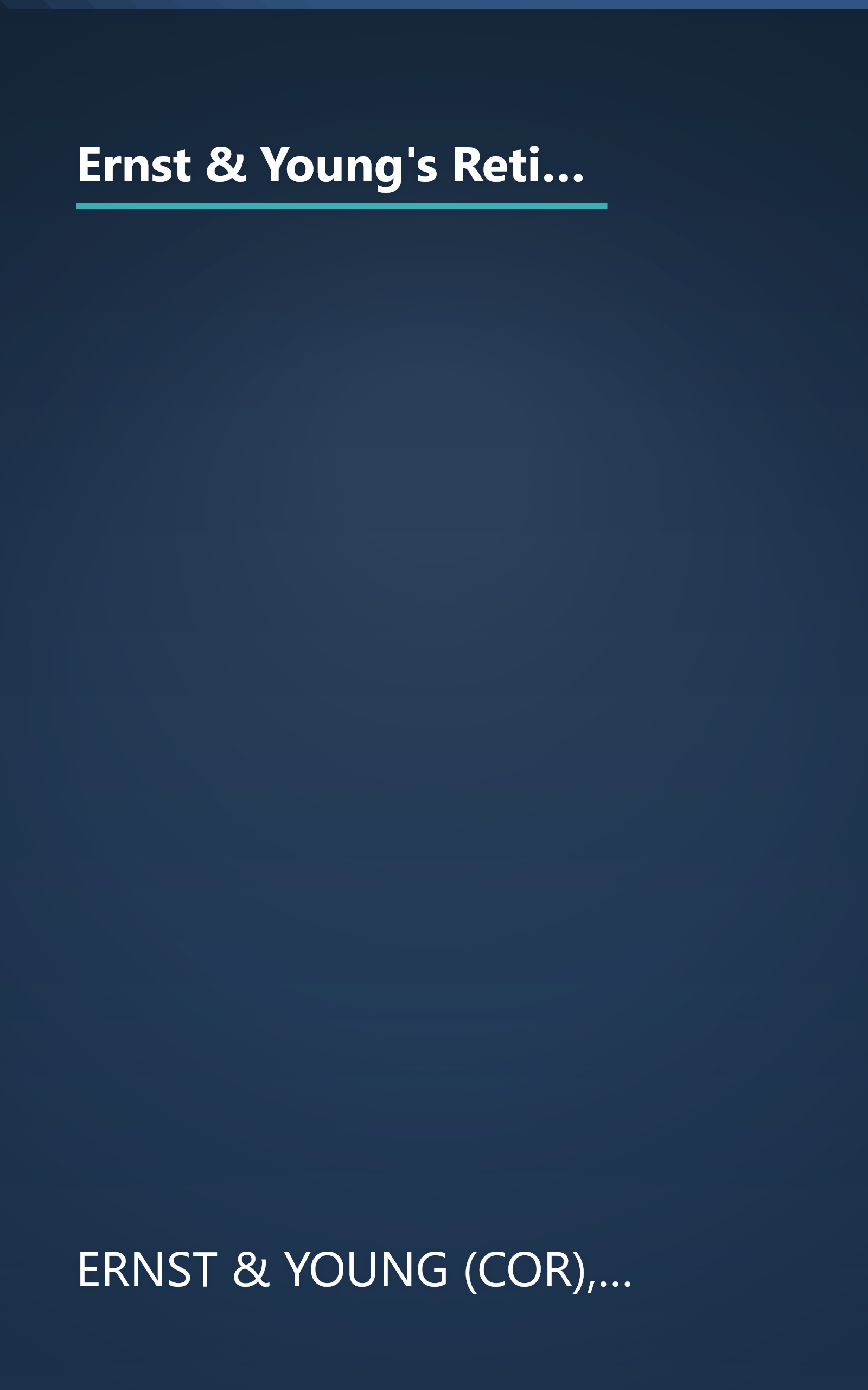 Ernst & Young's Retirement Planning Guide: Take Care of Your Finances Now...And They'll Take Care of You Later (ERNST AND YOUNG'S RETIREMENT PLANNING GUIDE) book cover