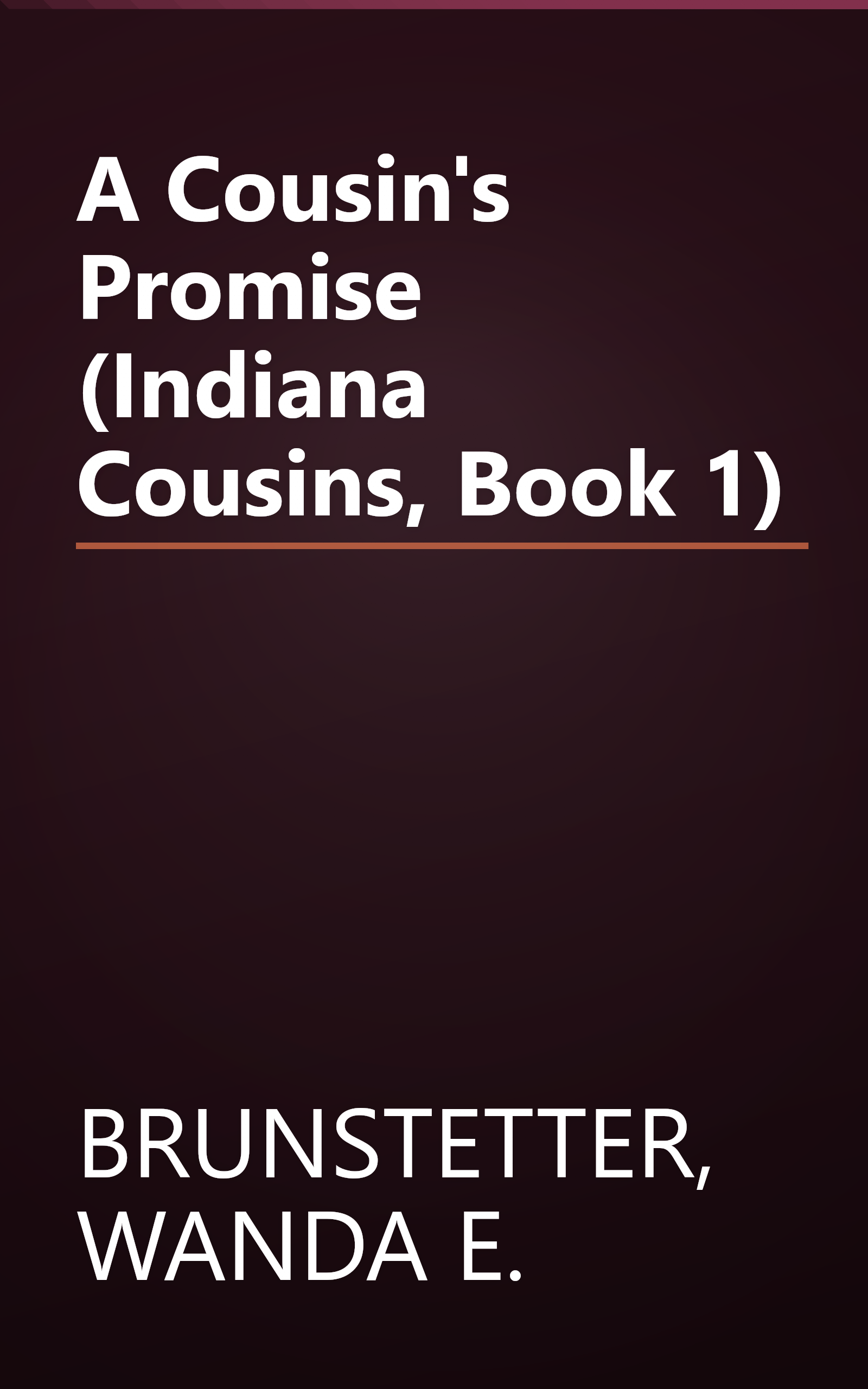 A Cousin's Promise (Indiana Cousins, Book 1) book cover