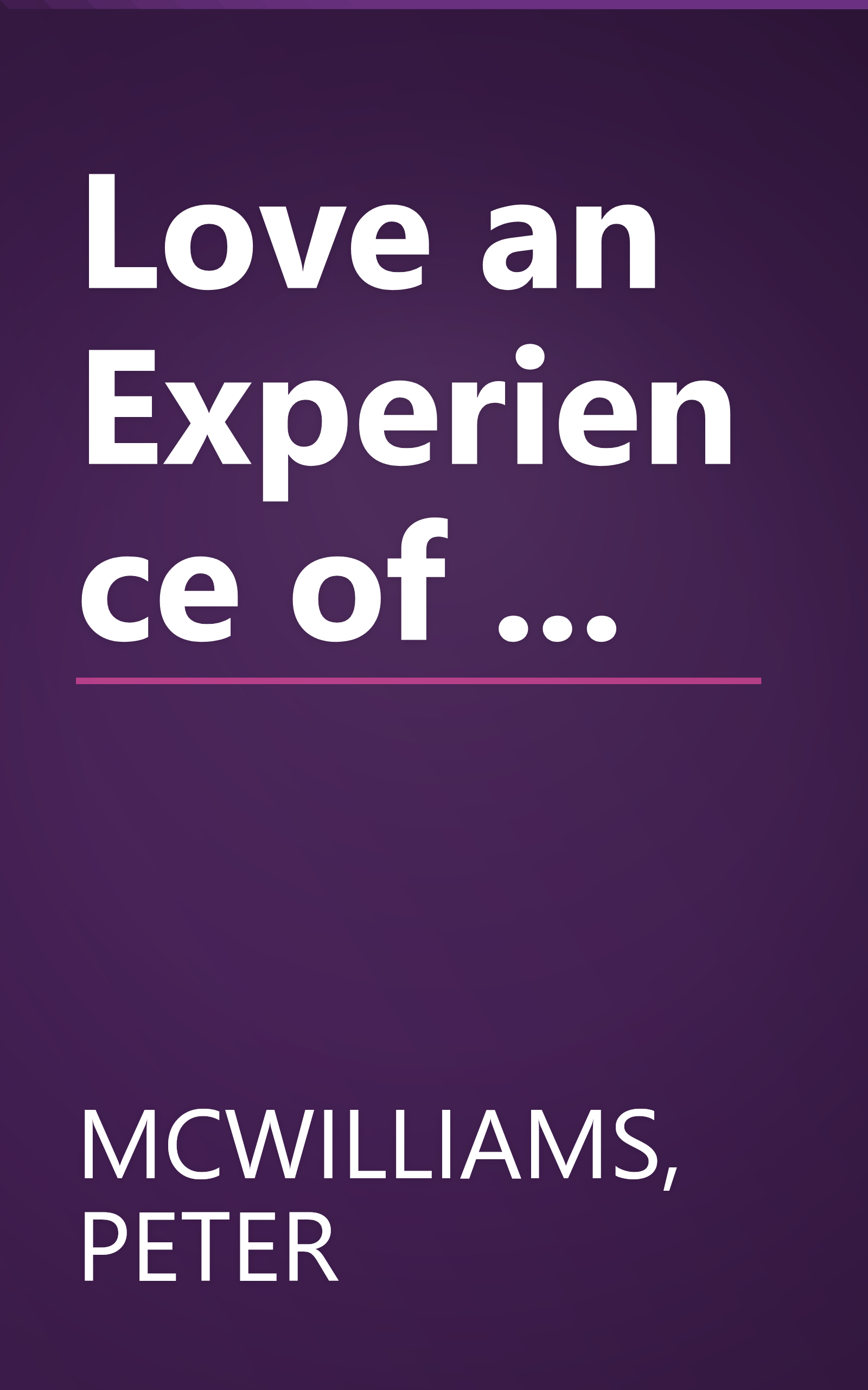 Love an Experience of ... book cover