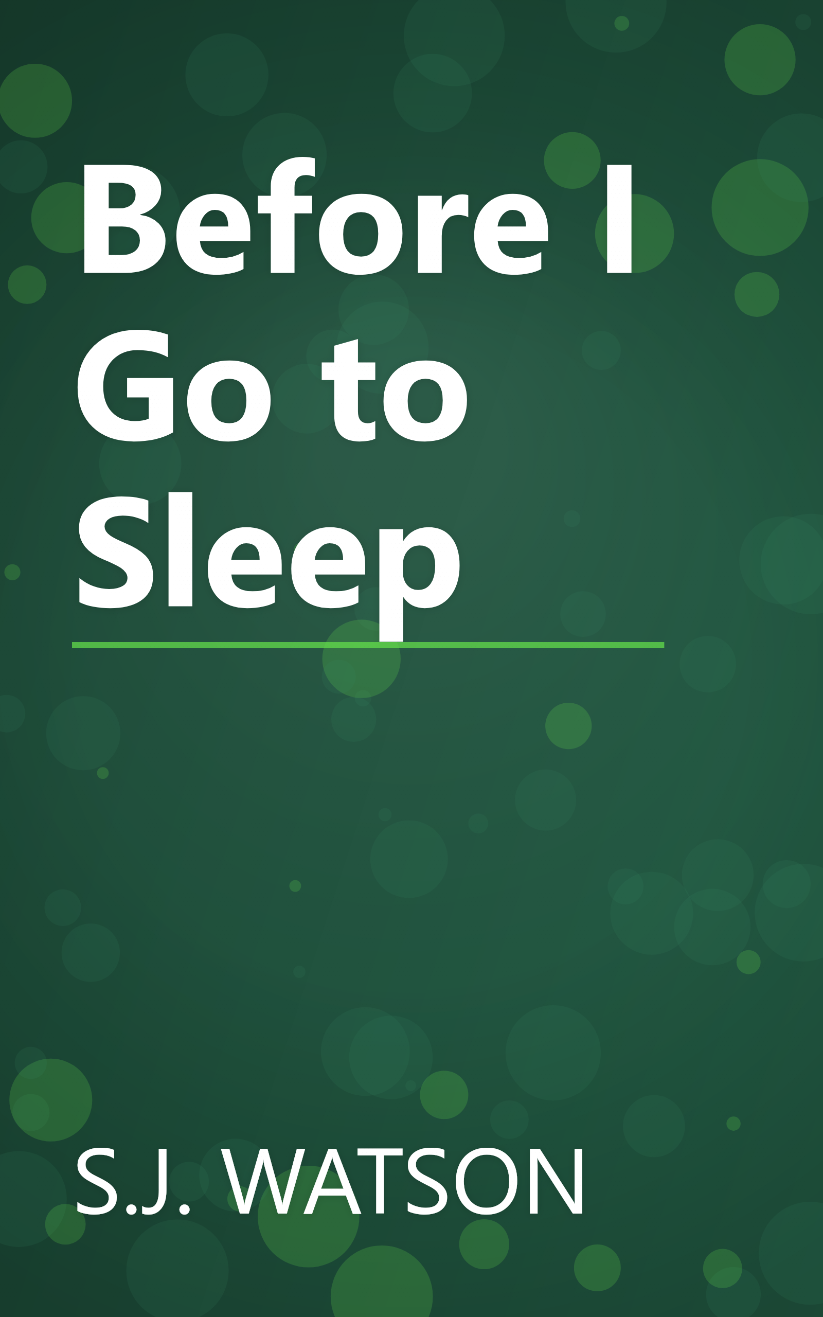 Before I Go to Sleep book cover