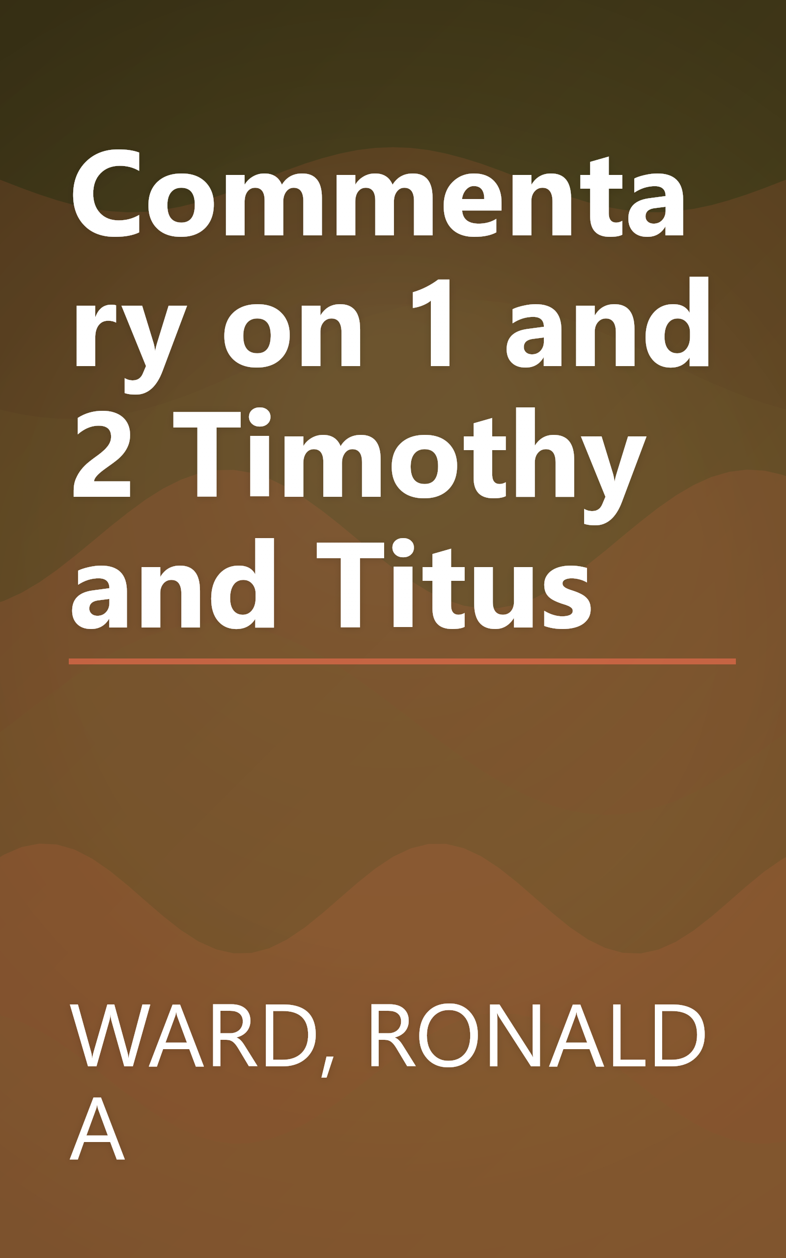 Commentary on 1 and 2 Timothy and Titus book cover