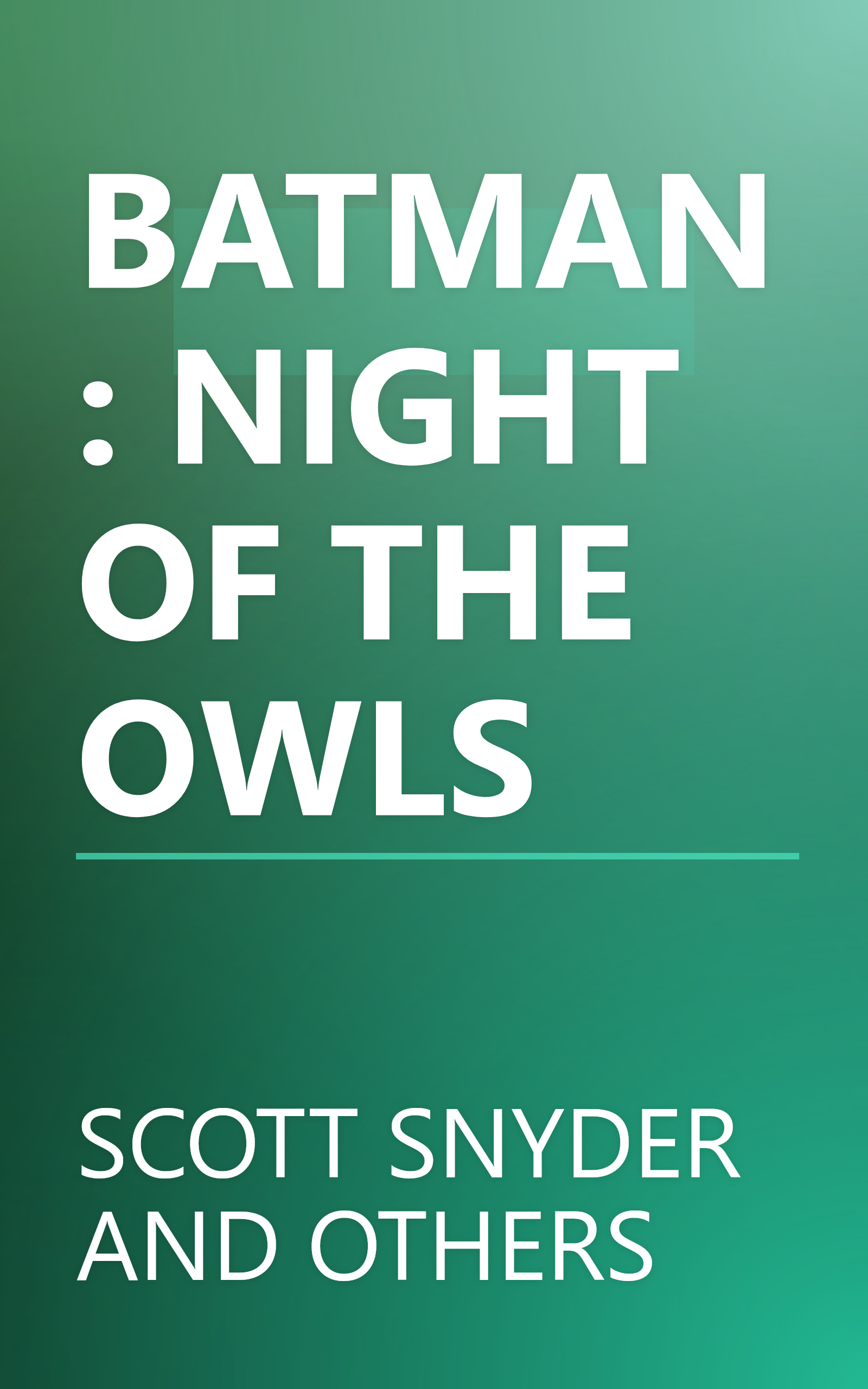 BATMAN: NIGHT OF THE OWLS book cover