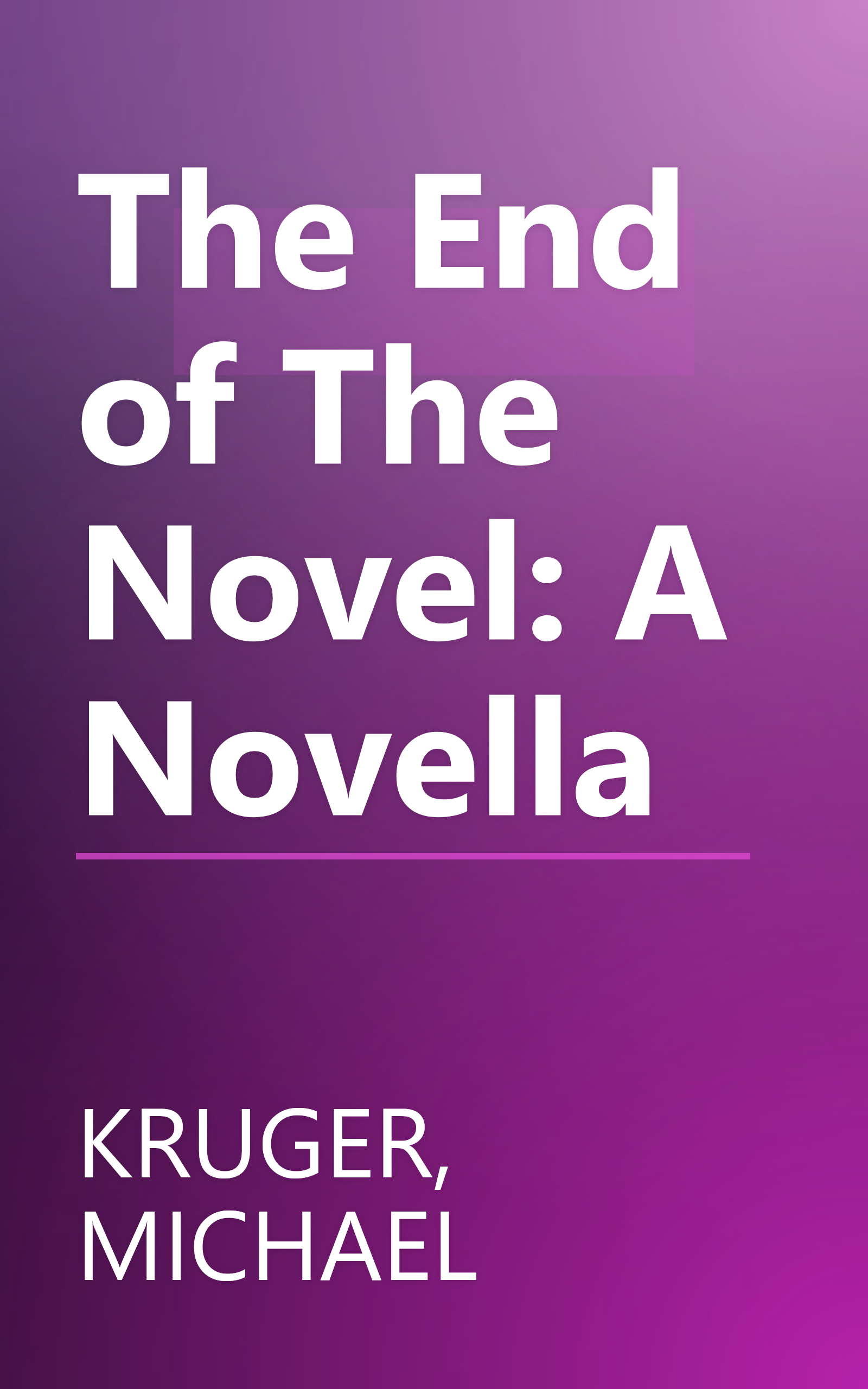 The End of The Novel: A Novella book cover