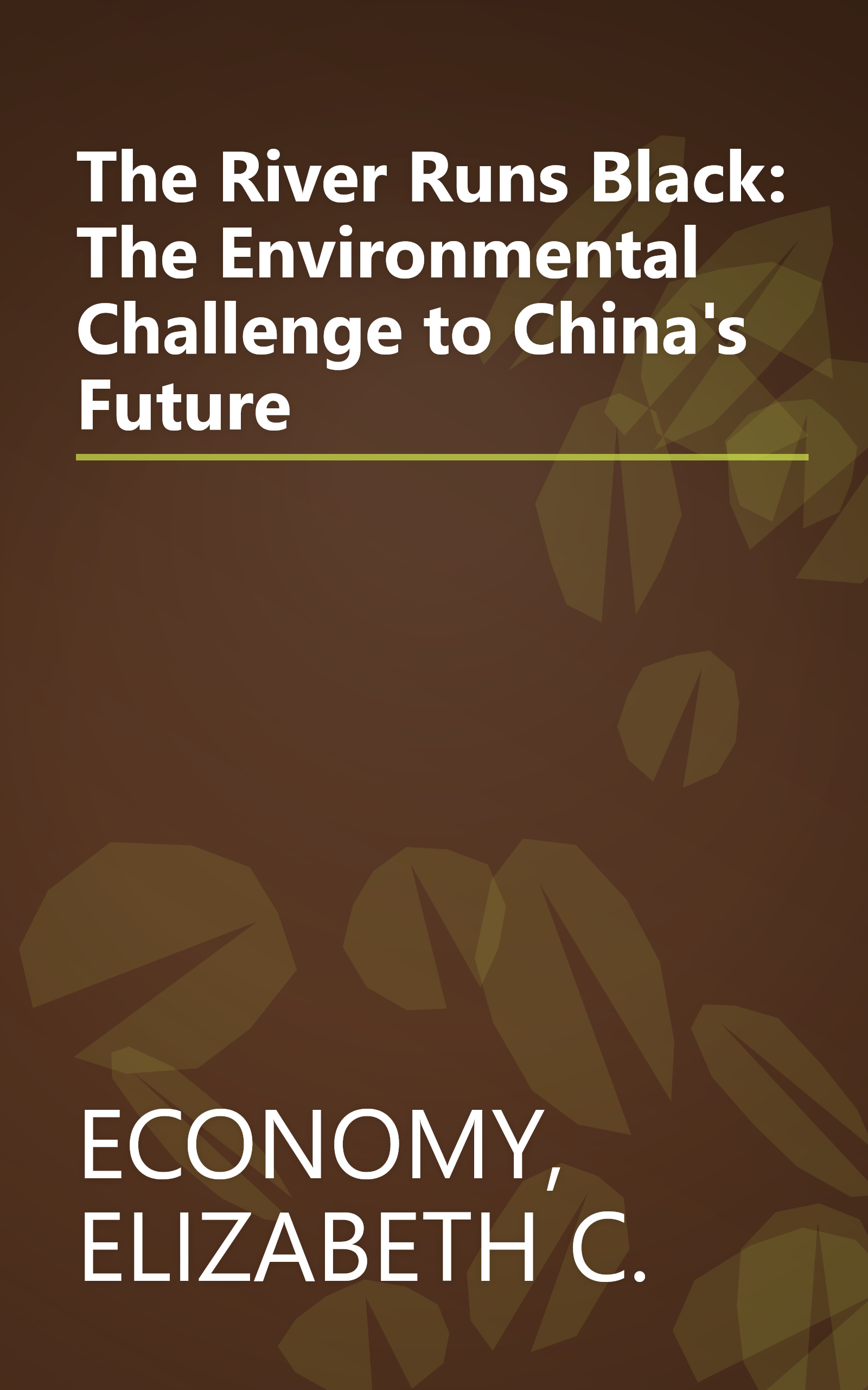 The River Runs Black: The Environmental Challenge to China's Future book cover