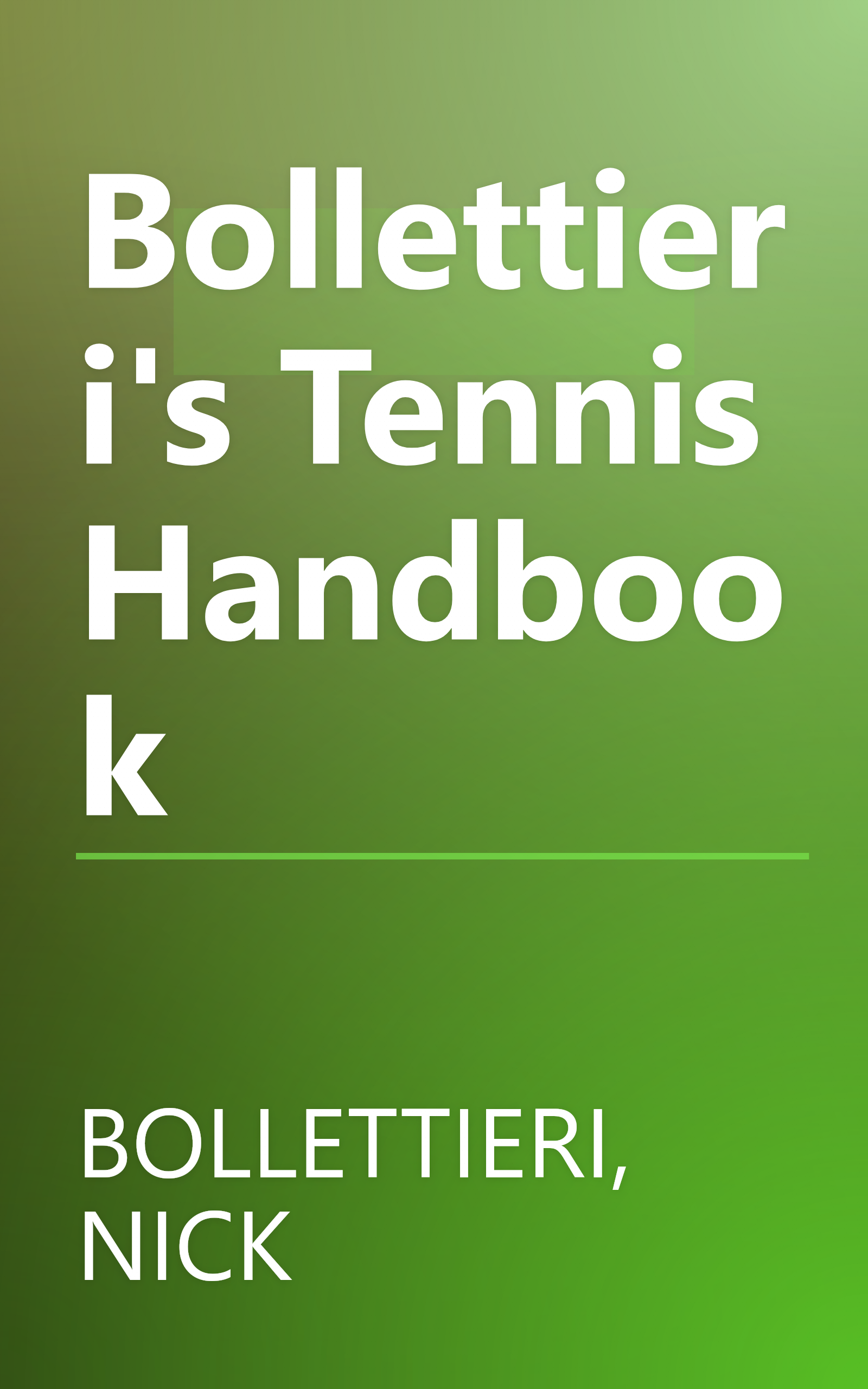 Bollettieri's Tennis Handbook book cover