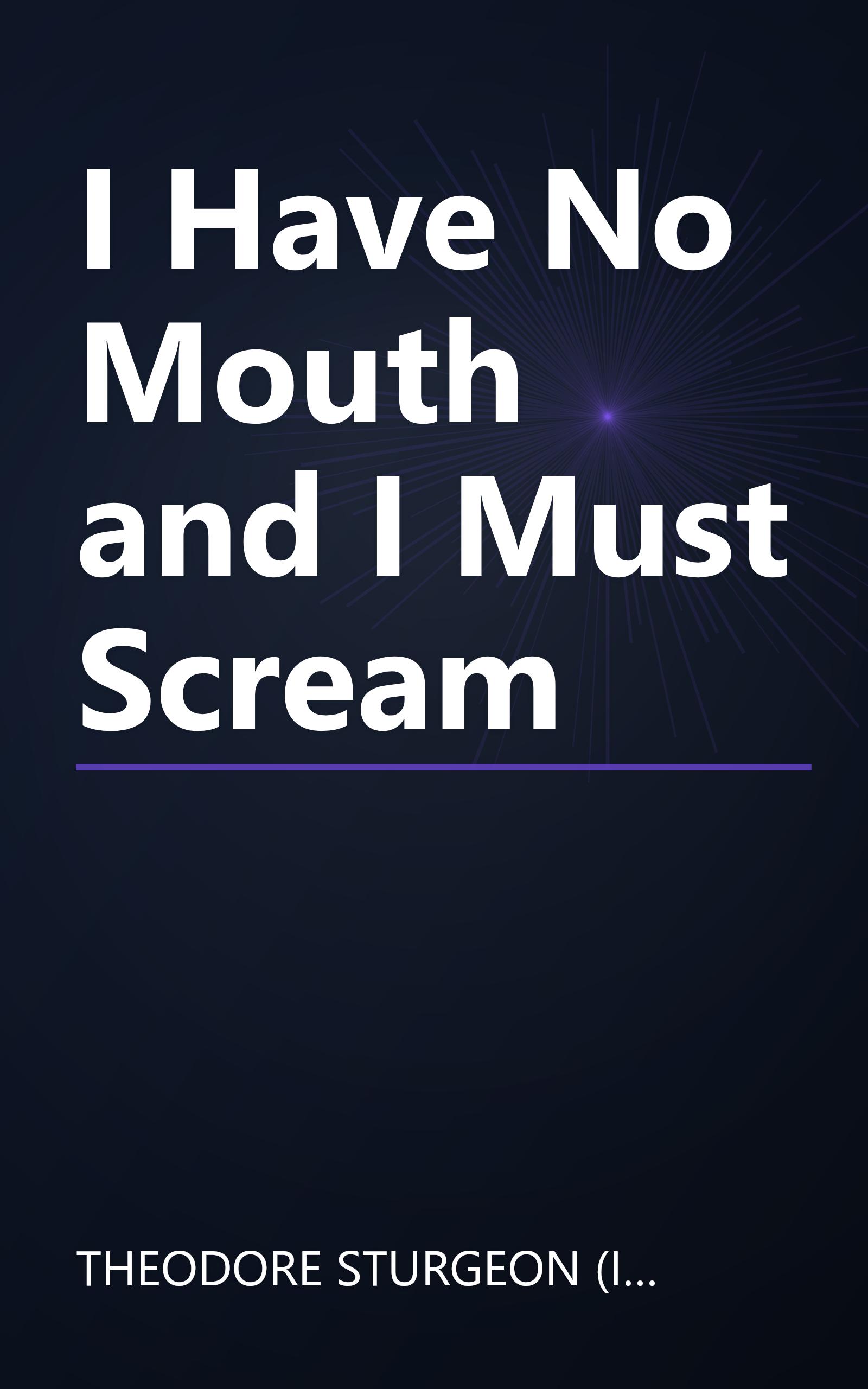 I Have No Mouth and I Must Scream book cover