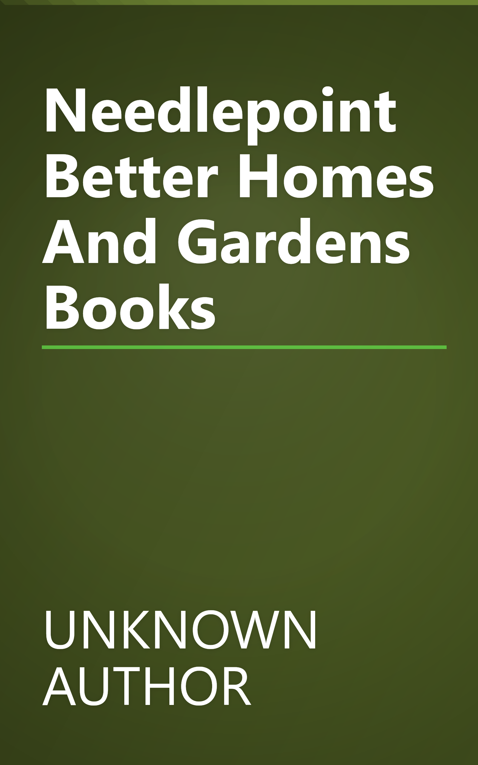 Needlepoint  Better Homes And Gardens Books book cover