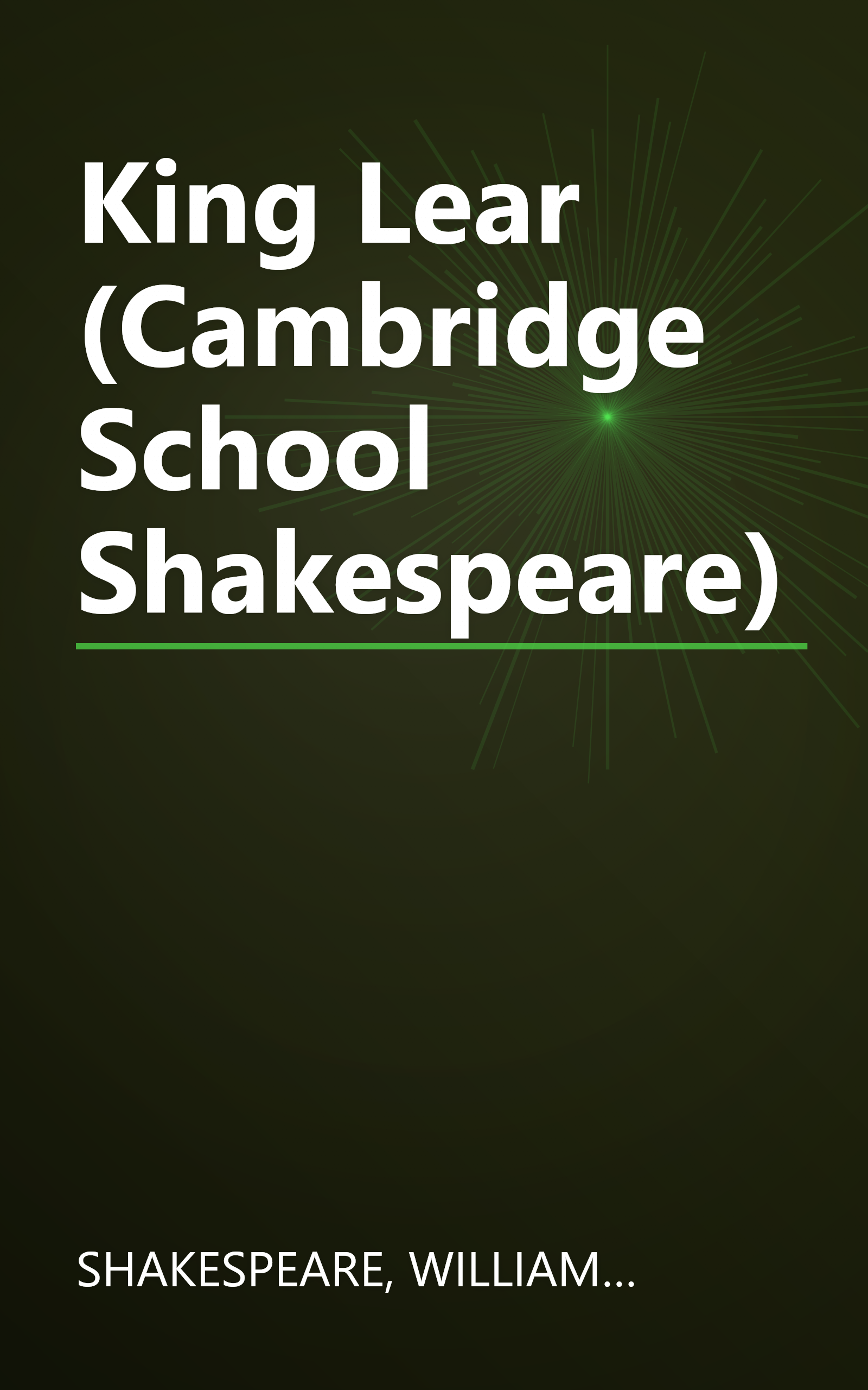 King Lear (Cambridge School Shakespeare) book cover