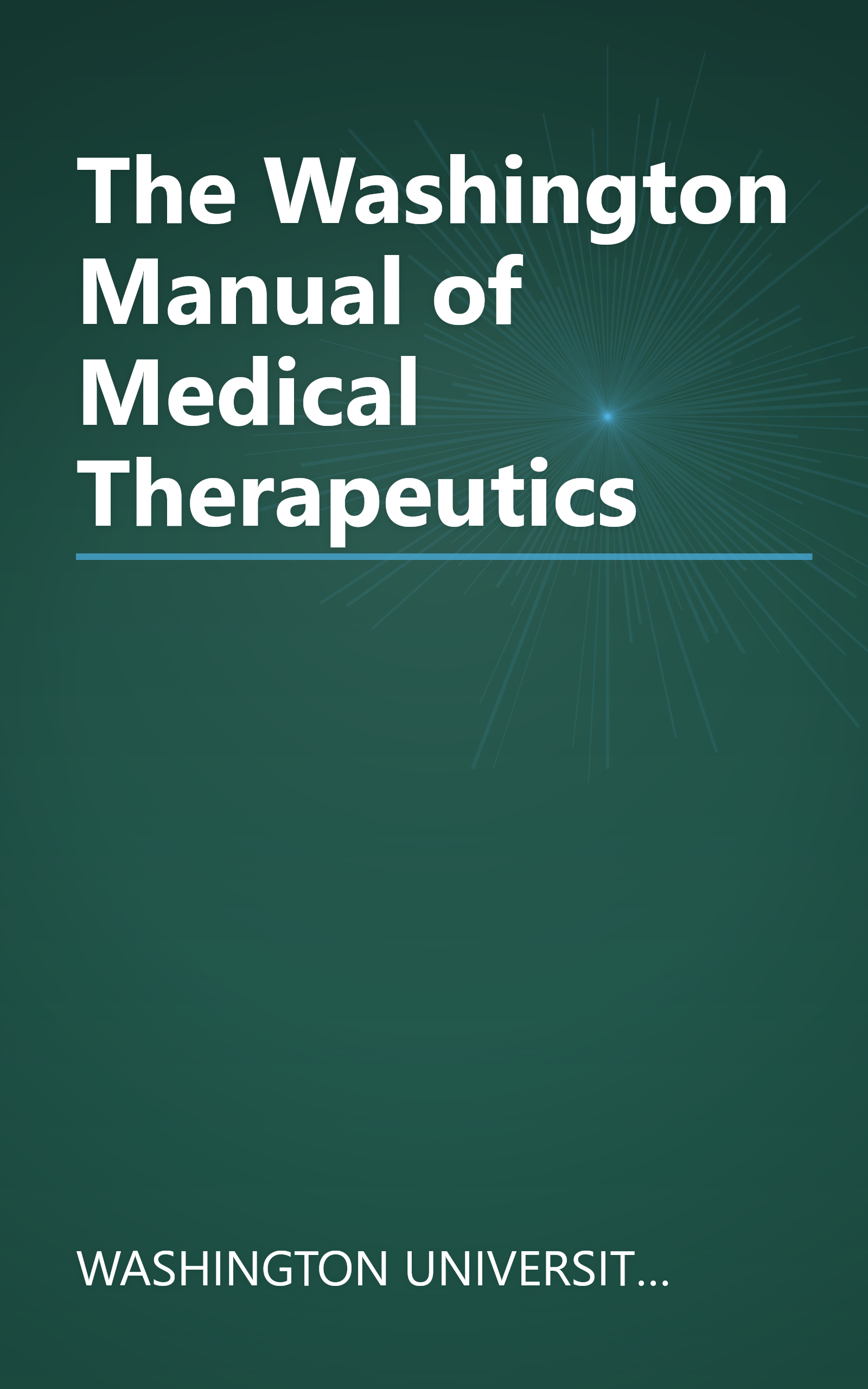 The Washington Manual of Medical Therapeutics book cover