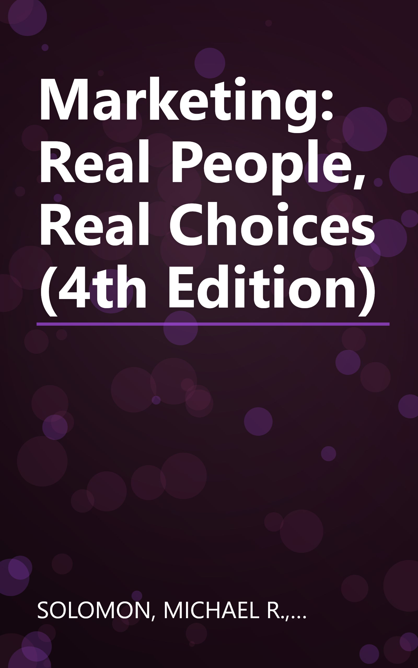 Marketing: Real People, Real Choices (4th Edition) book cover