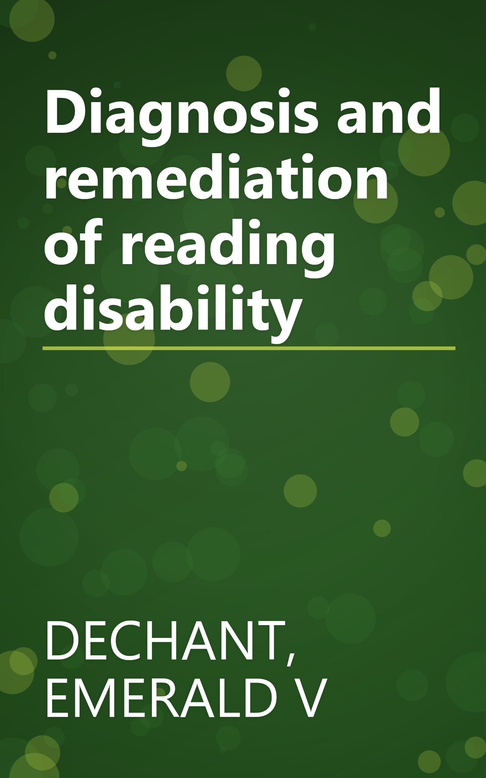 Diagnosis and remediation of reading disability book cover