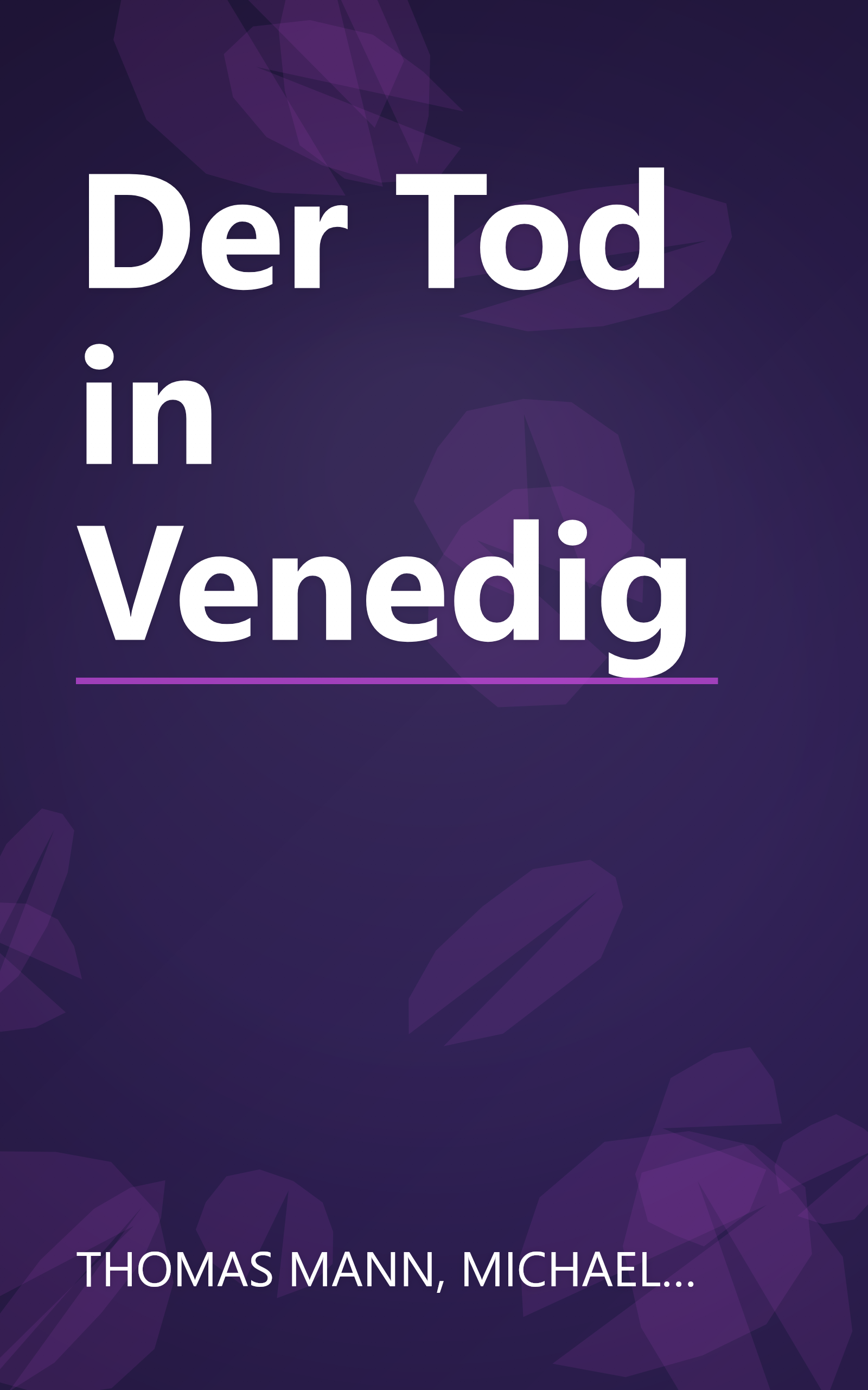 Der Tod in Venedig book cover