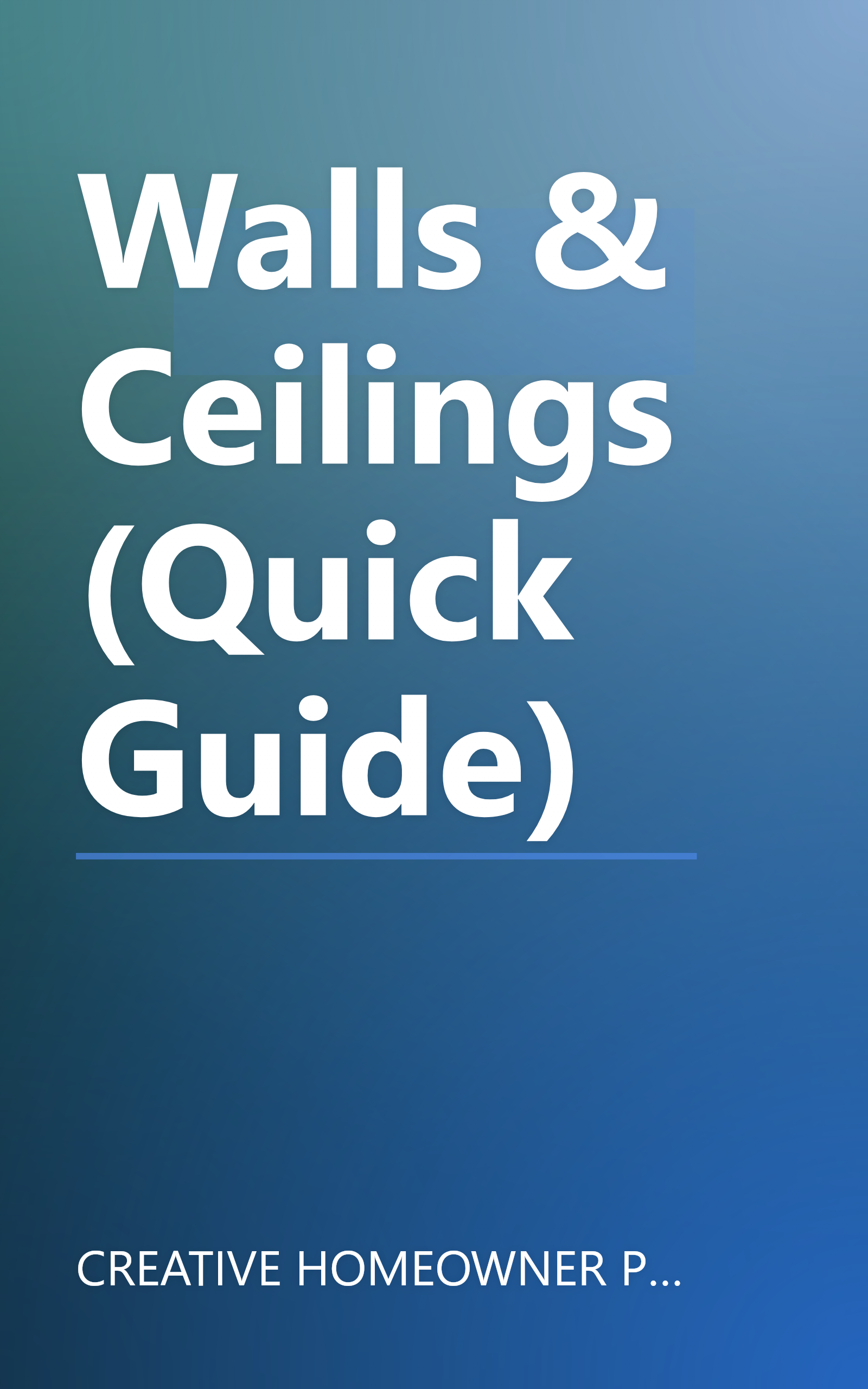 Walls & Ceilings (Quick Guide) book cover
