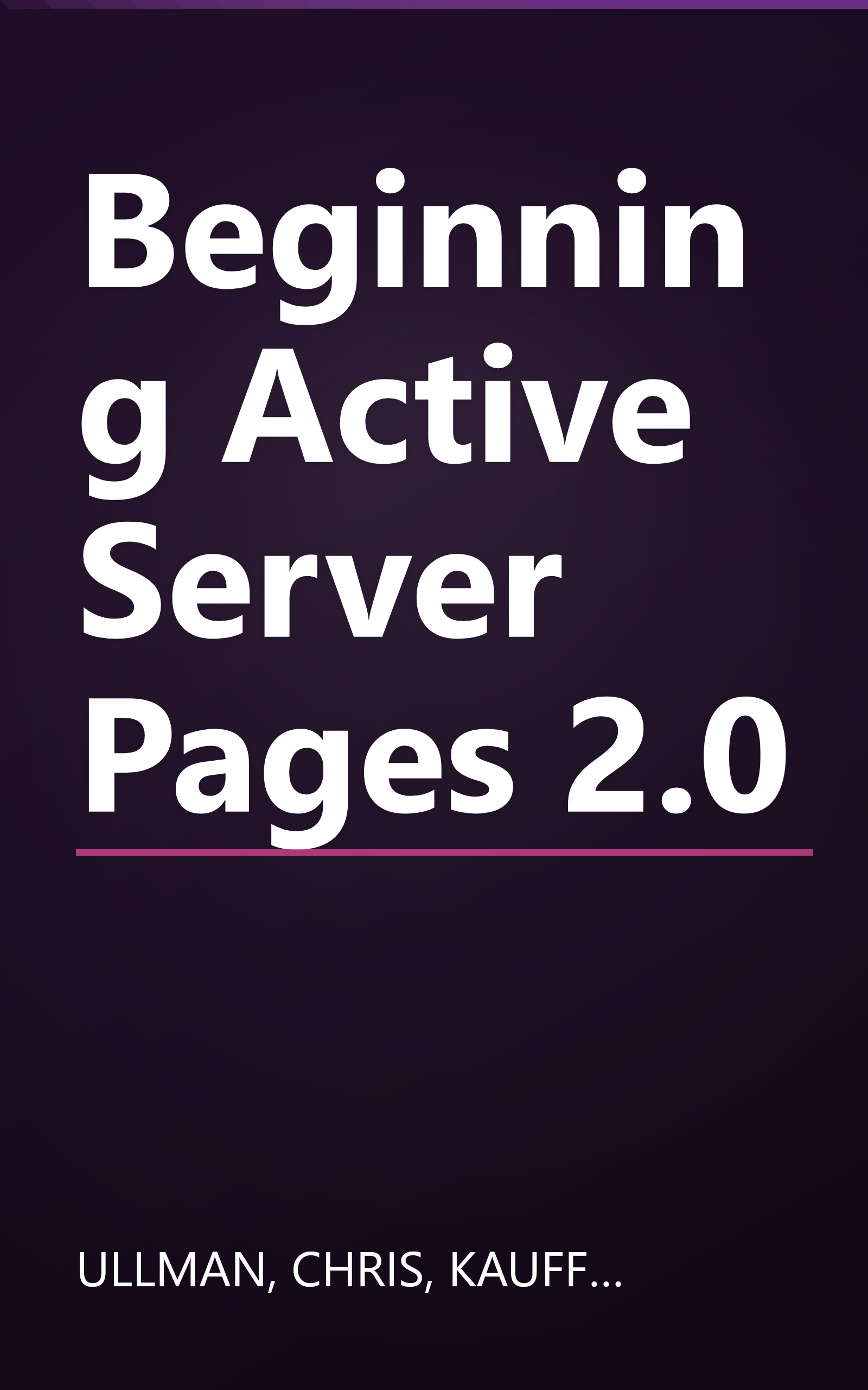 Beginning Active Server Pages 2.0 book cover