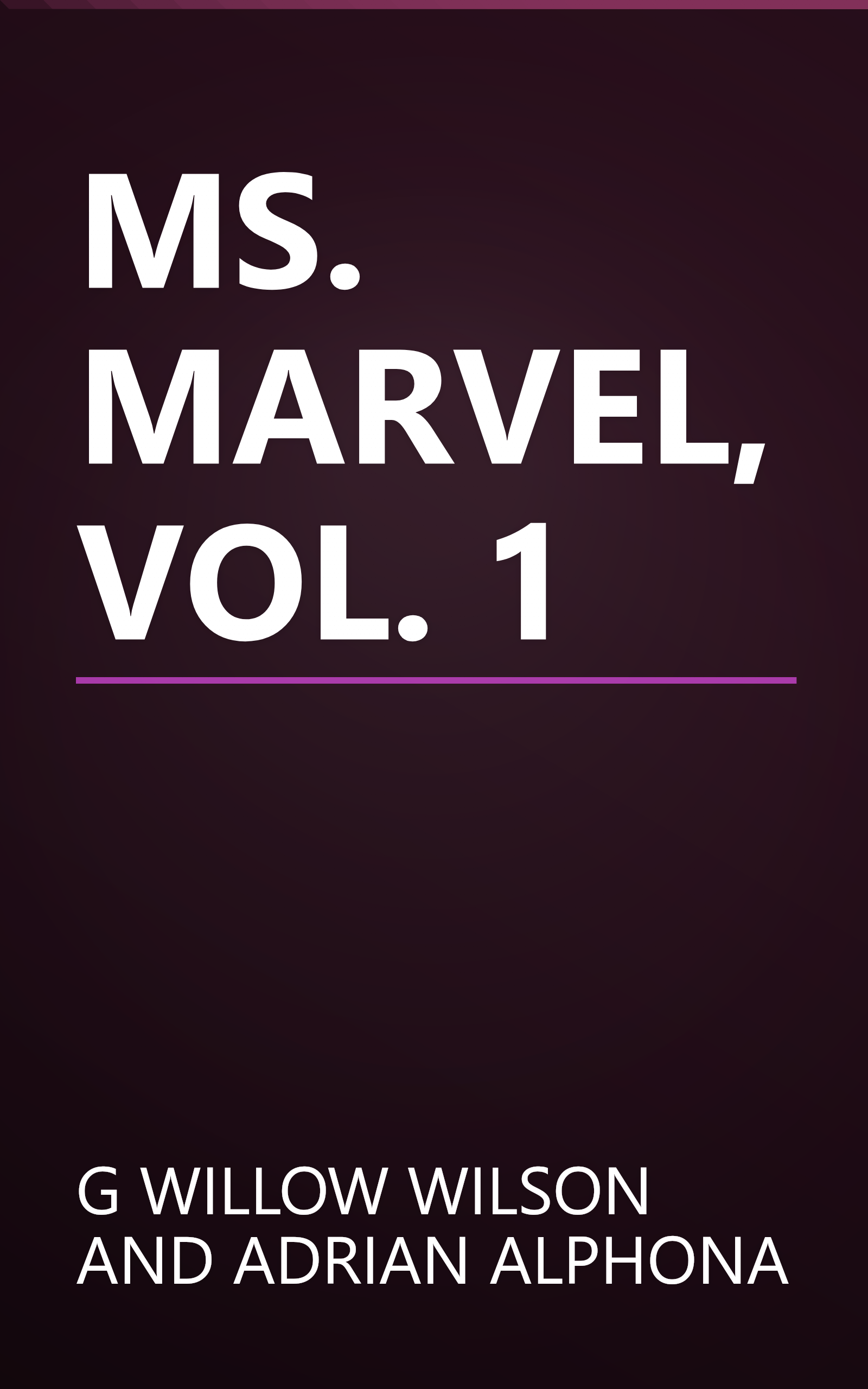 MS. MARVEL, VOL. 1 book cover